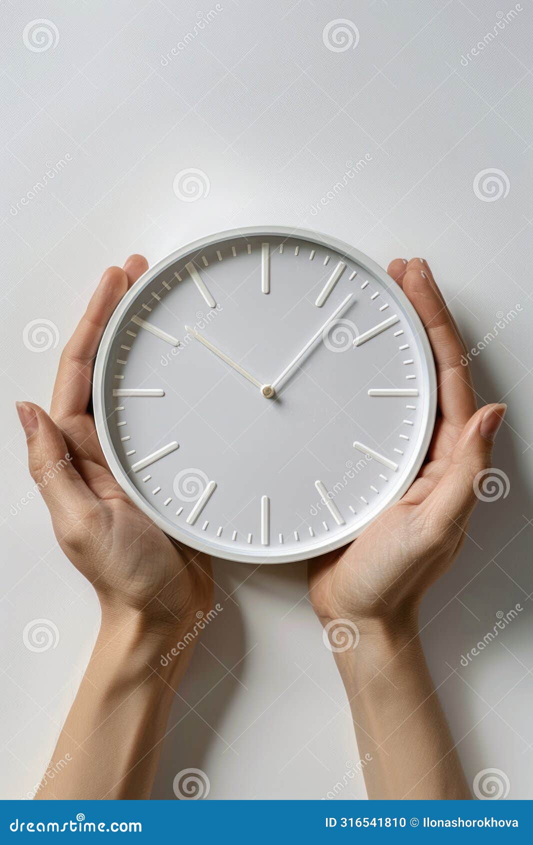 Hands Holding Clock. Ai Generated Stock Photo - Image of break ...