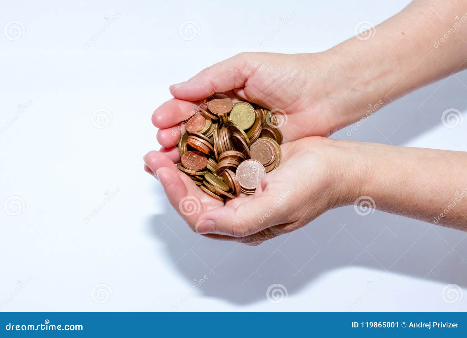 Hands Holding Coins White Background Stock Image - Image of hand, home ...