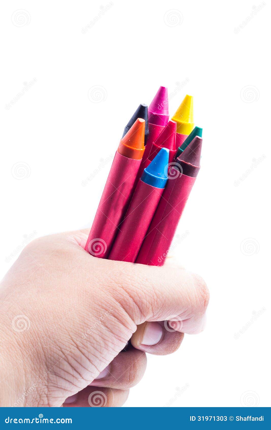 Hands Holding Color Crayons Stock Image - Image of kindergarten ...