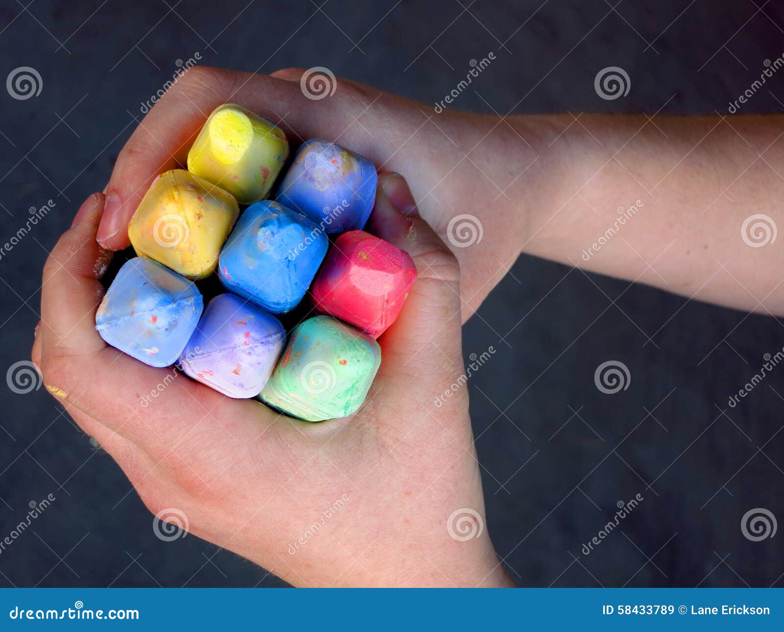 Hands Holding Colored Chalk Stock Image - Image of hand, education ...