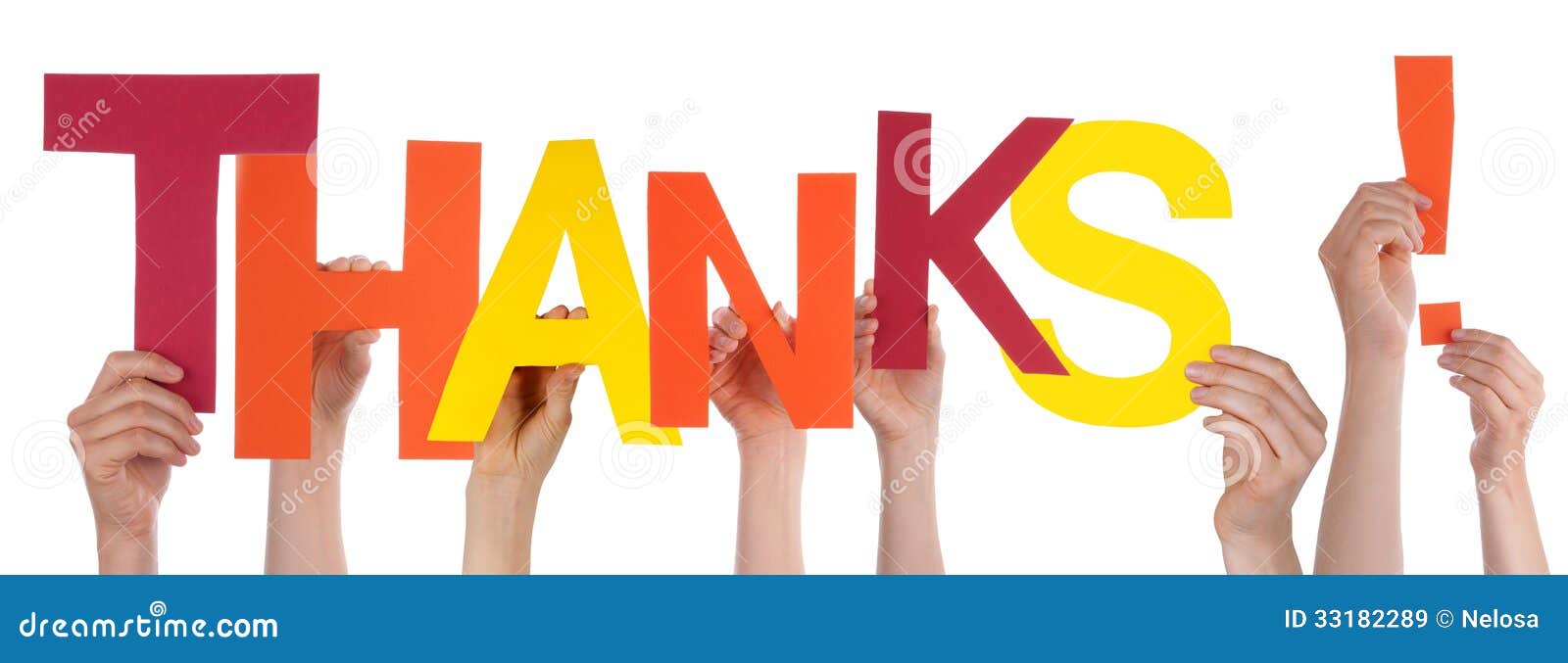 Hands Holding Colorful Thanks Stock Image - Image of connection ...