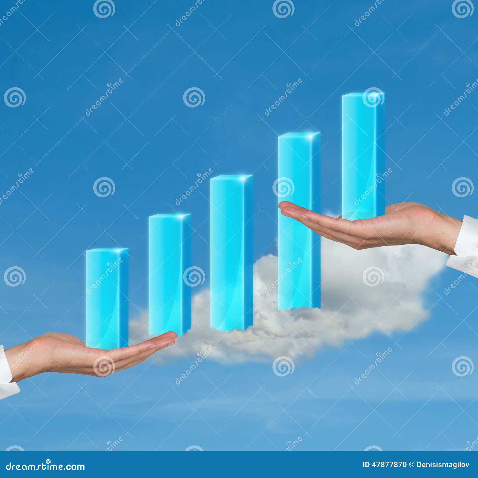 Hands holding column chart stock photo. Image of concept - 47877870