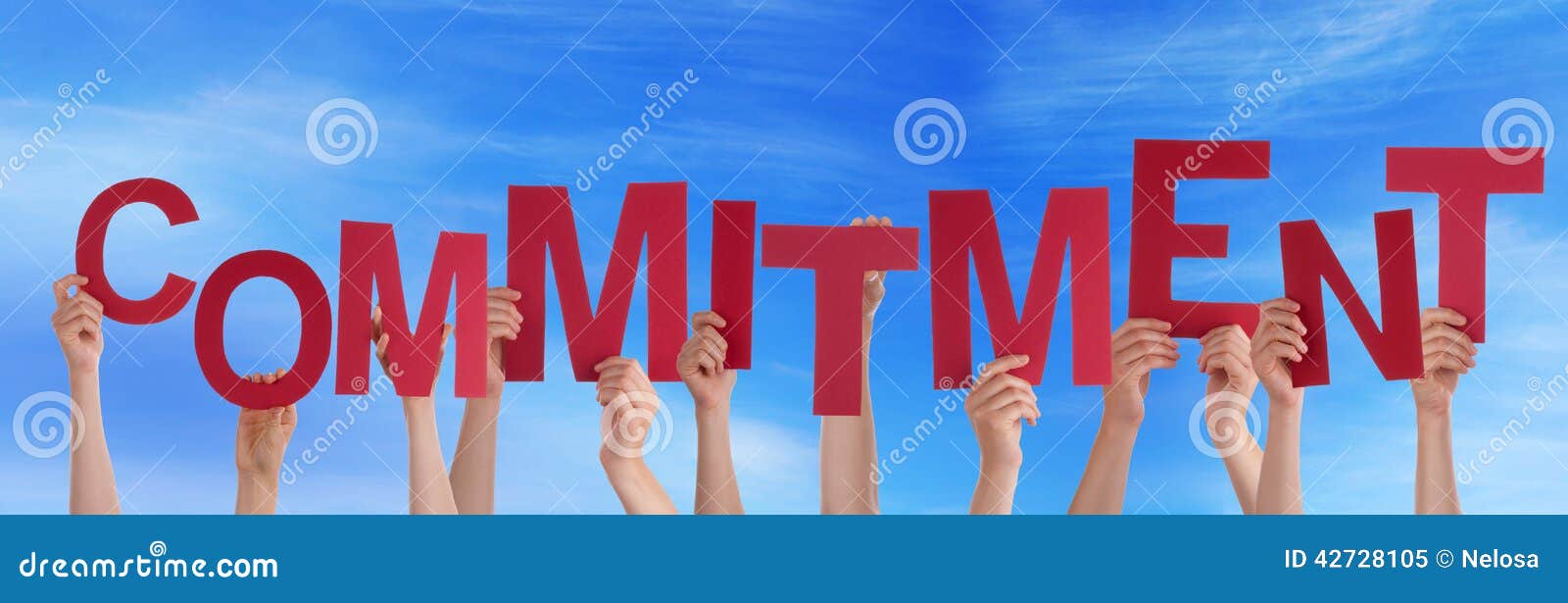 Hands Holding Commitment in the Sky Stock Image - Image of motivational ...