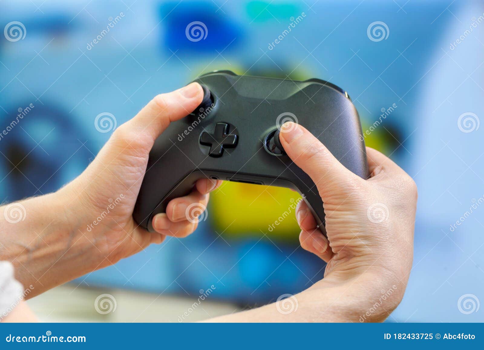 Hands Holding Console Controller. Stock Image - Image of controller ...