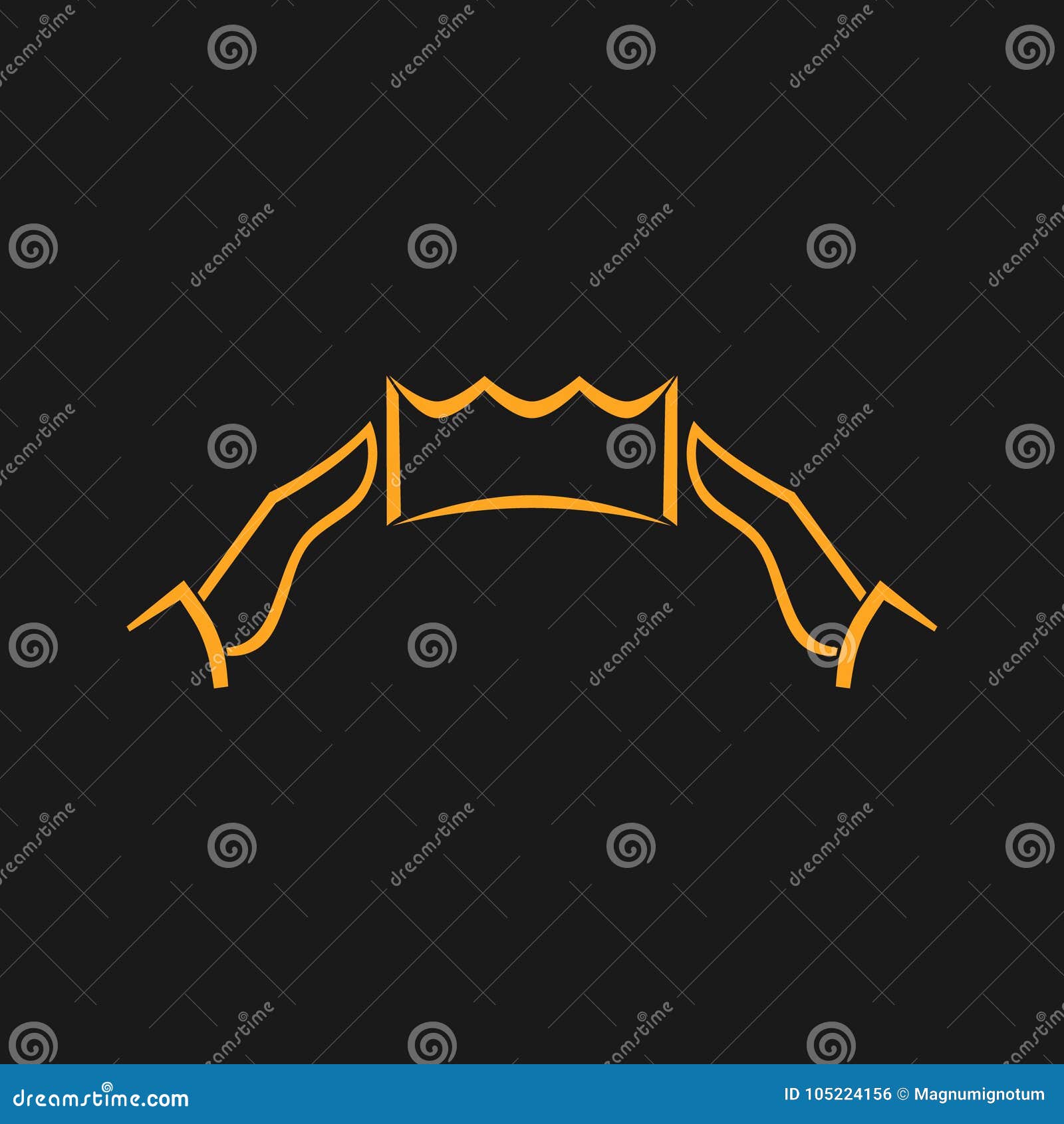 Hands Holding Crown Symbol. Design Element Stock Vector - Illustration ...