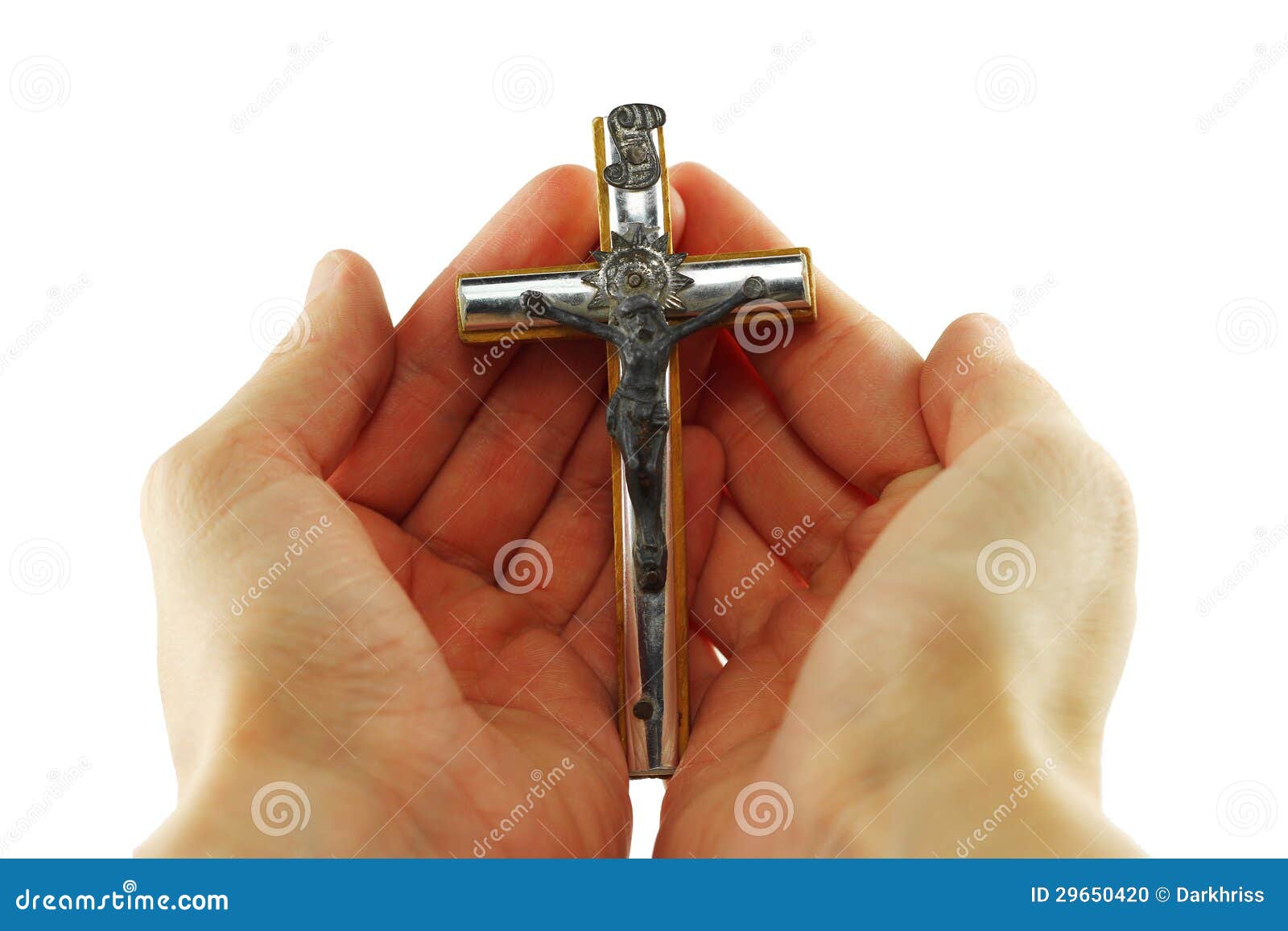 Hands holding crucifix stock photo. Image of christian - 29650420