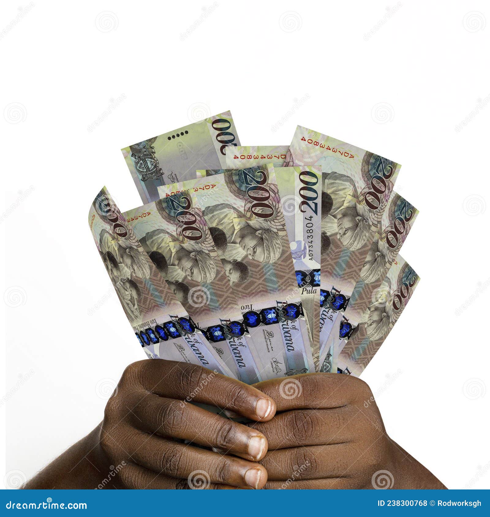 Hands Holding 3D Rendered Botswanan Pula Notes Stock Photo - Image of ...