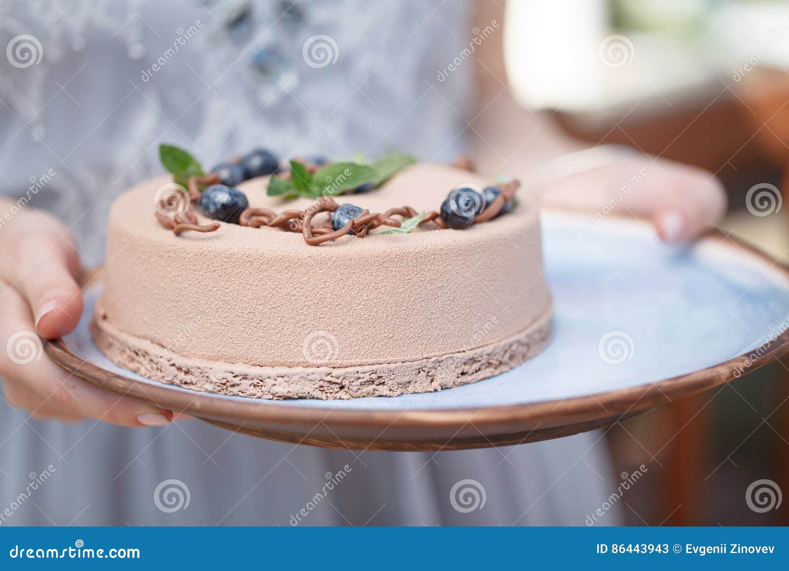 Hands Holding Delicious Creamy Cake Stock Image - Image of holding ...