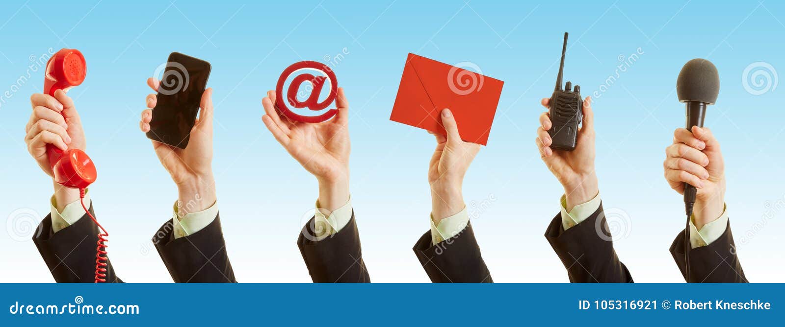 Hands Holding Different Objets As a Communication Concept Stock Image ...