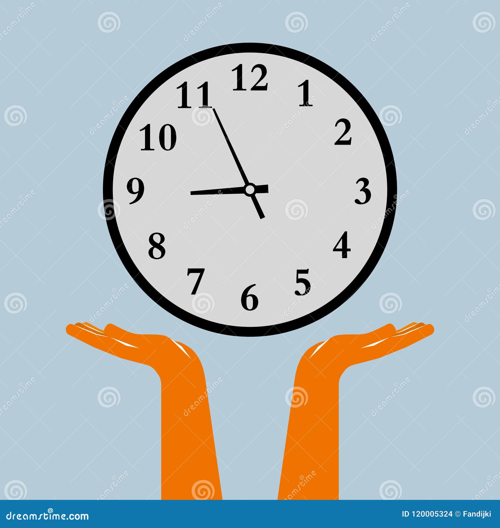 Hands Holding Digital Clock Stock Vector - Illustration of circle ...