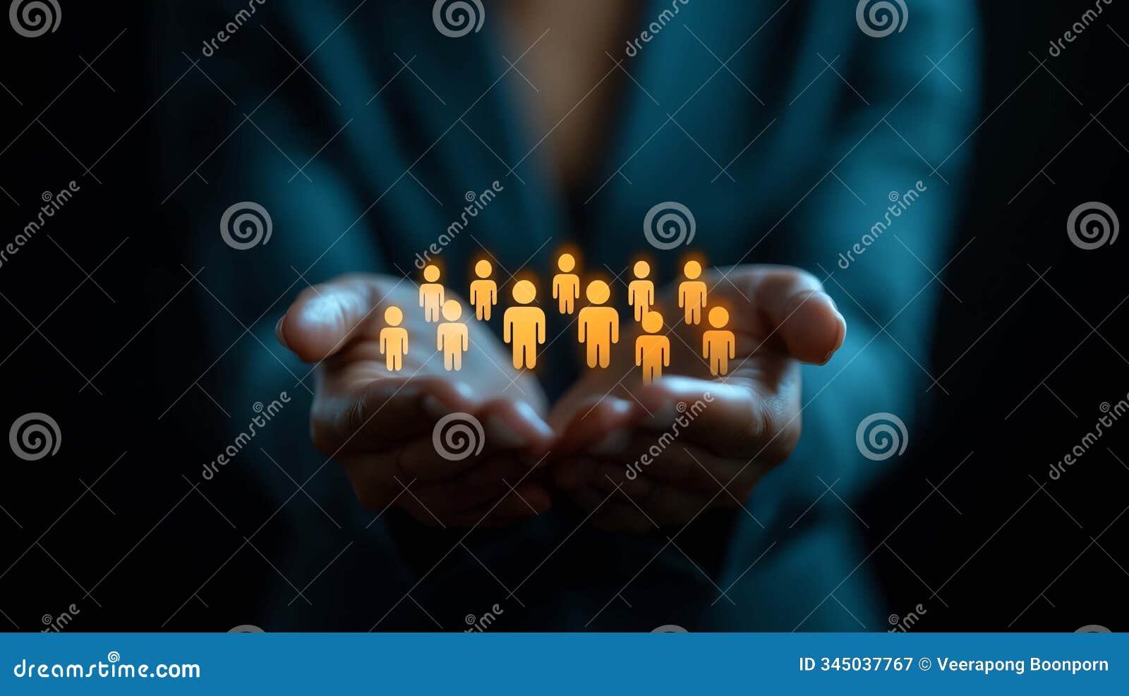 Hands Holding Digital Figures, Representing Teamwork And Collaboration ...