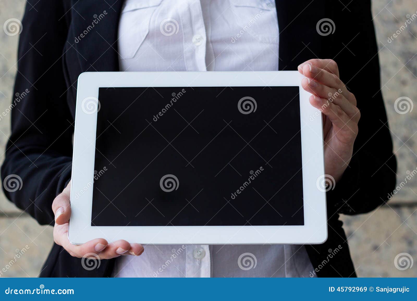 Hands Holding a Digital Tablet Stock Image - Image of computer ...