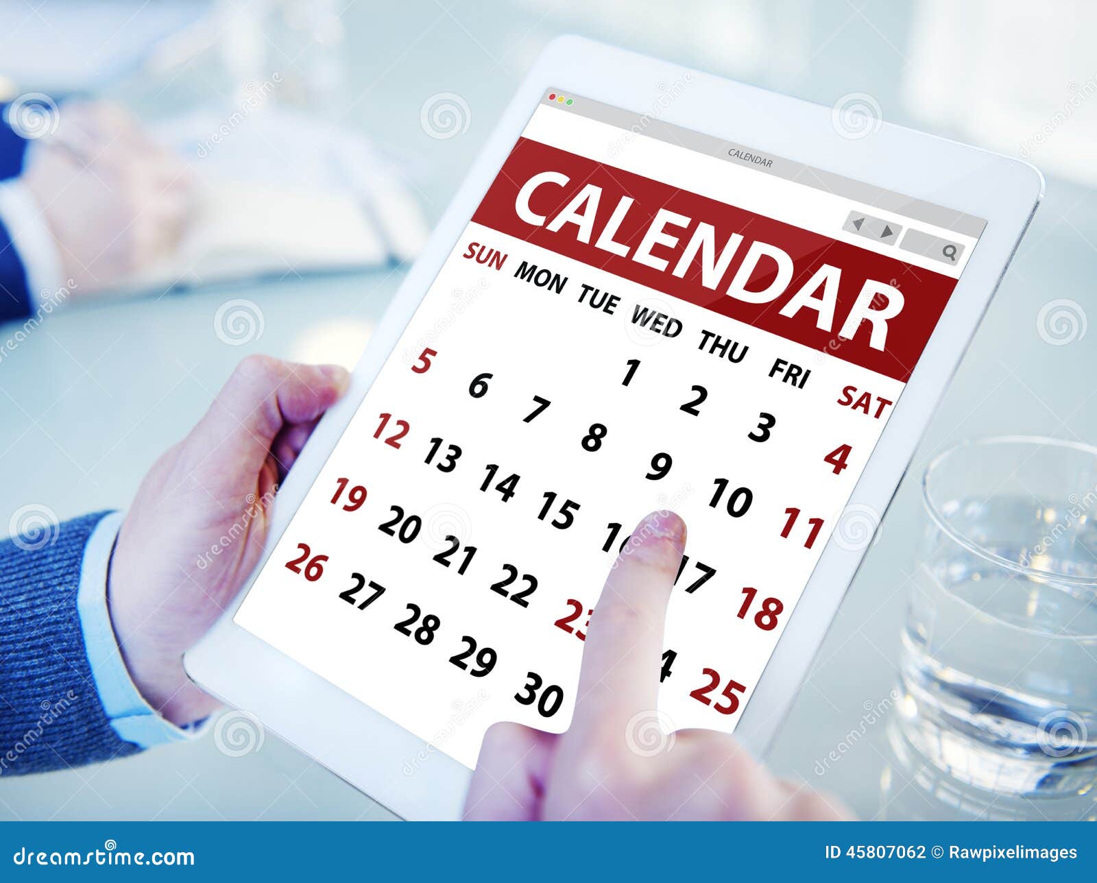 Hands Holding Digital Tablet Calendar Stock Photo - Image of ideas ...