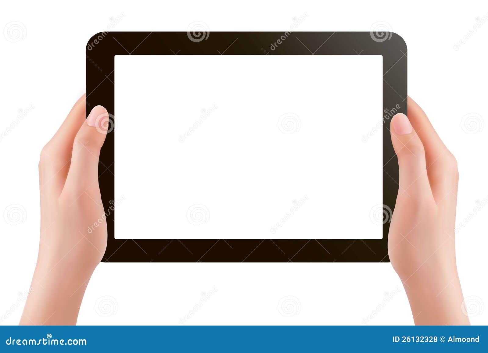 Hands Holding Digital Tablet Pc Vector Stock Vector - Illustration of ...