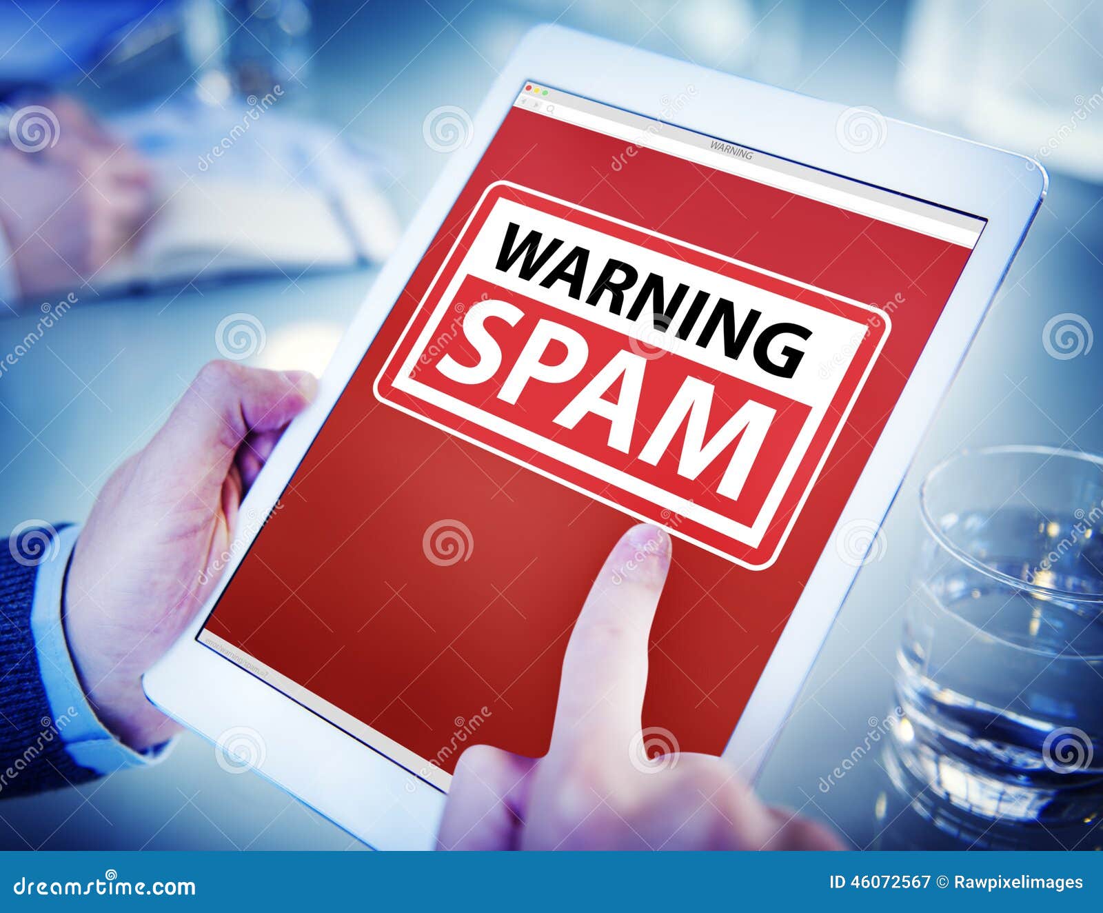 Hands Holding Digital Tablet Spam Stock Image - Image of hands, finger ...