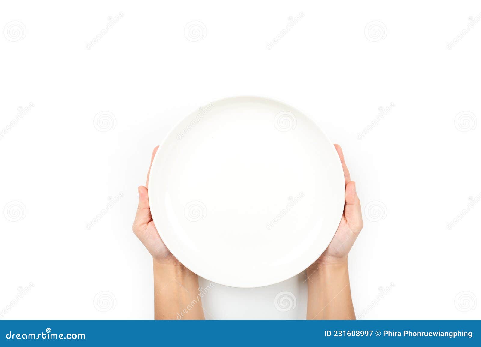 Hands Holding a Dish Ceramic Isolated on White Background Stock Image ...