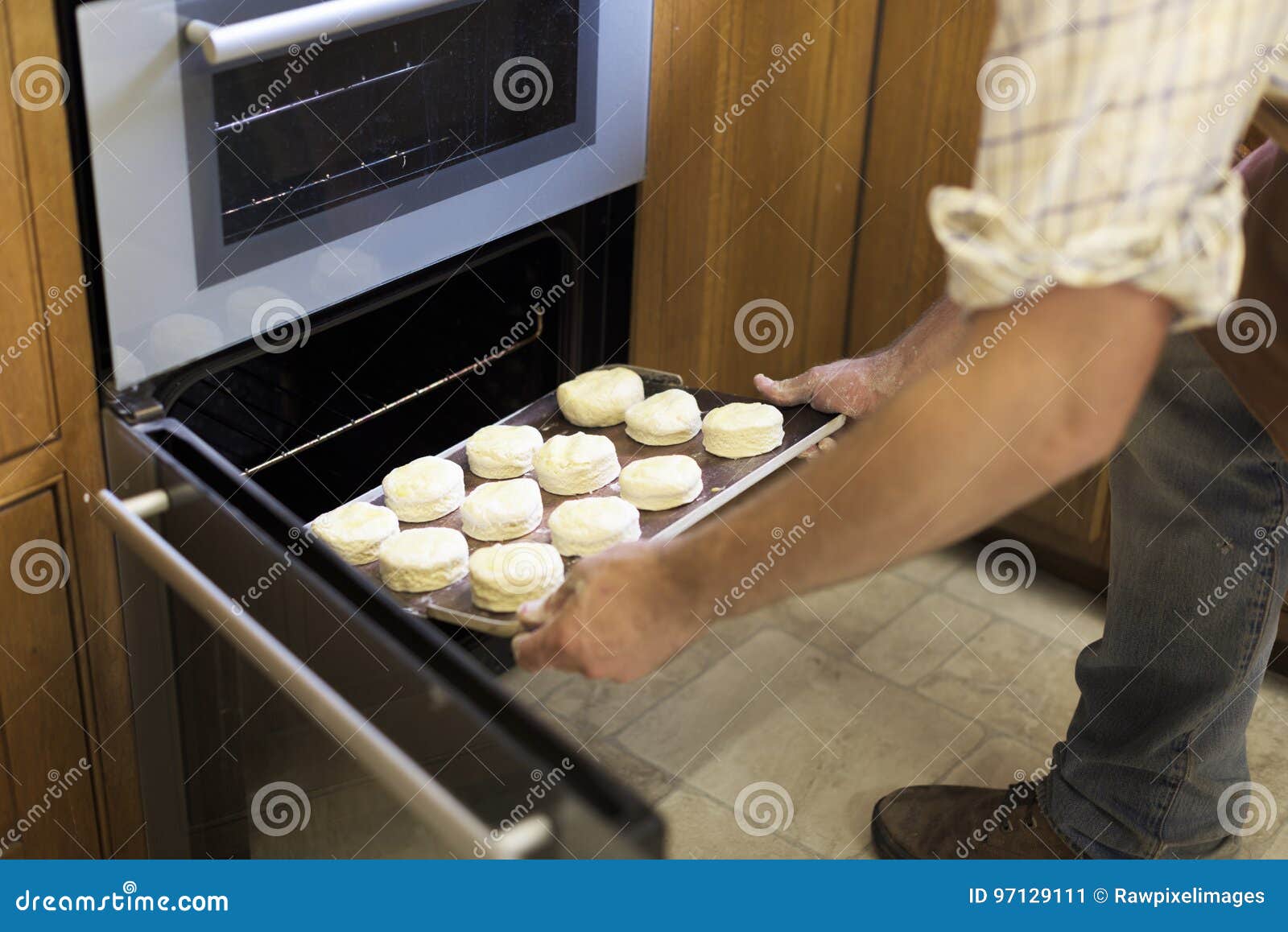 Hands Holding Dough Tray Scone Bakery Concept Stock Image - Image of ...