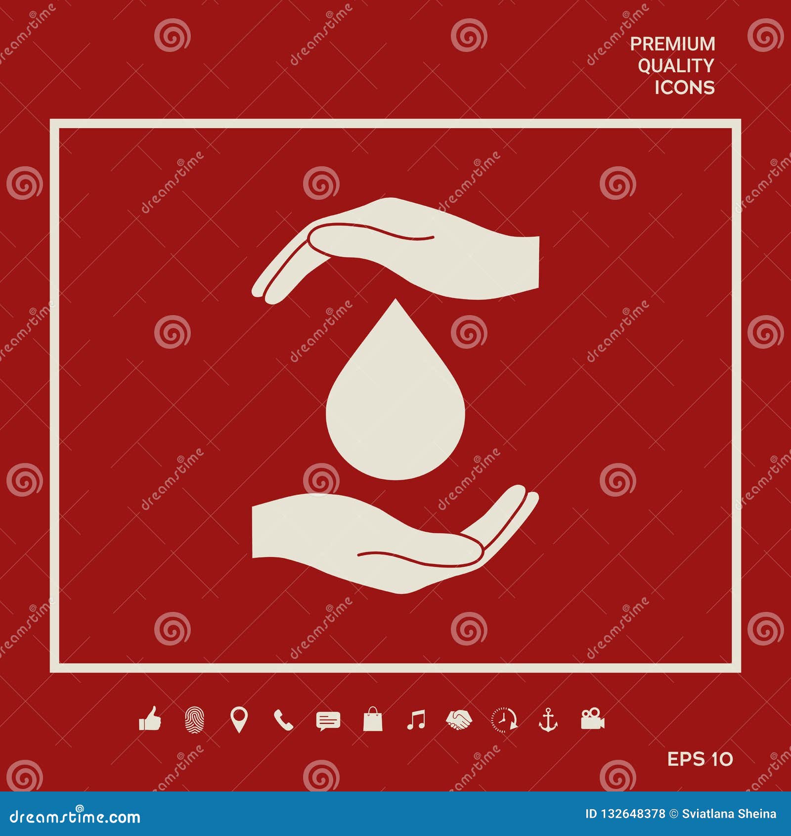 Hands Holding Drop - Protection Icon. Graphic Elements for Your Design ...