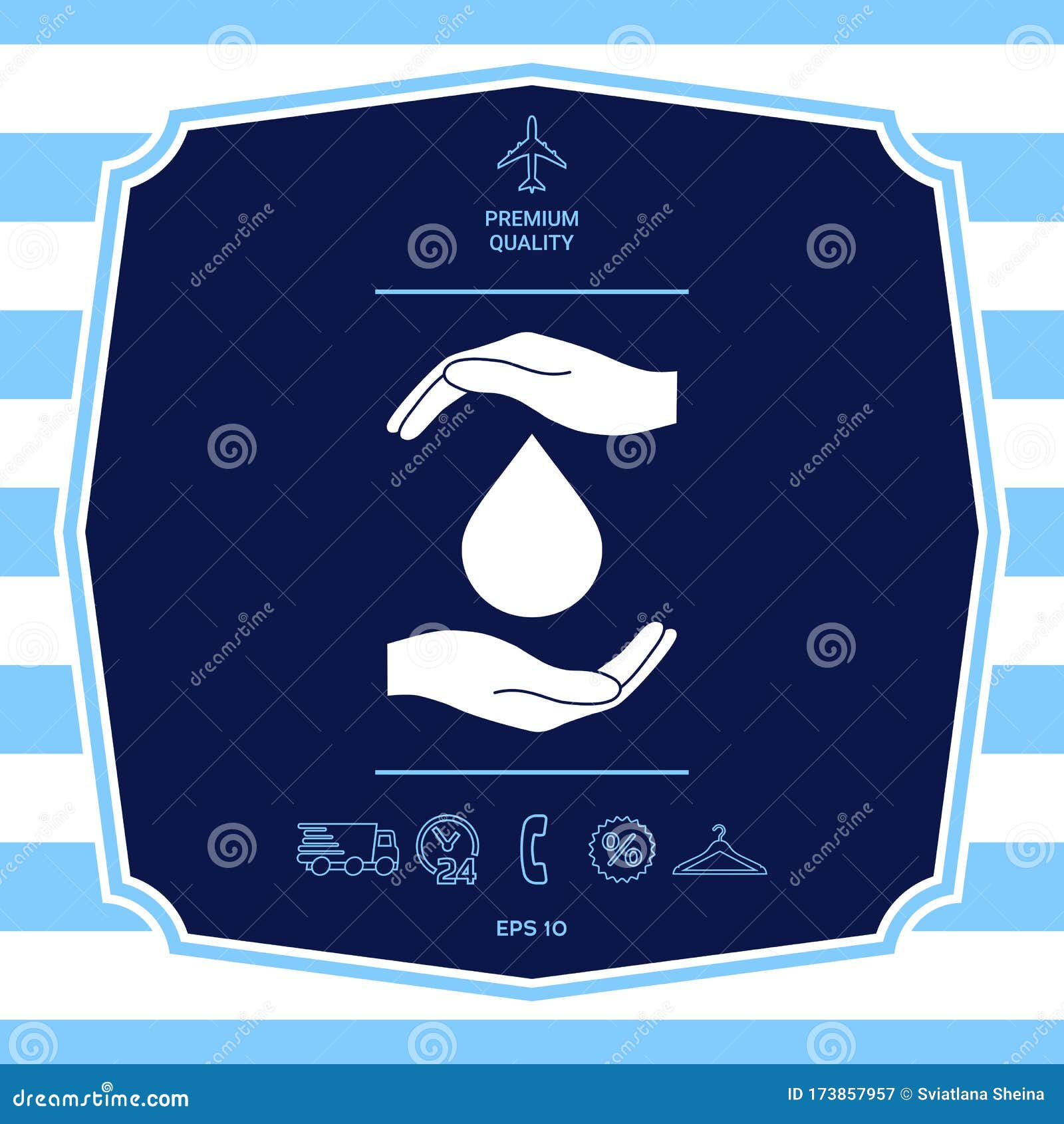 Hands Holding Drop - Protection Icon. Graphic Elements for Your Design ...