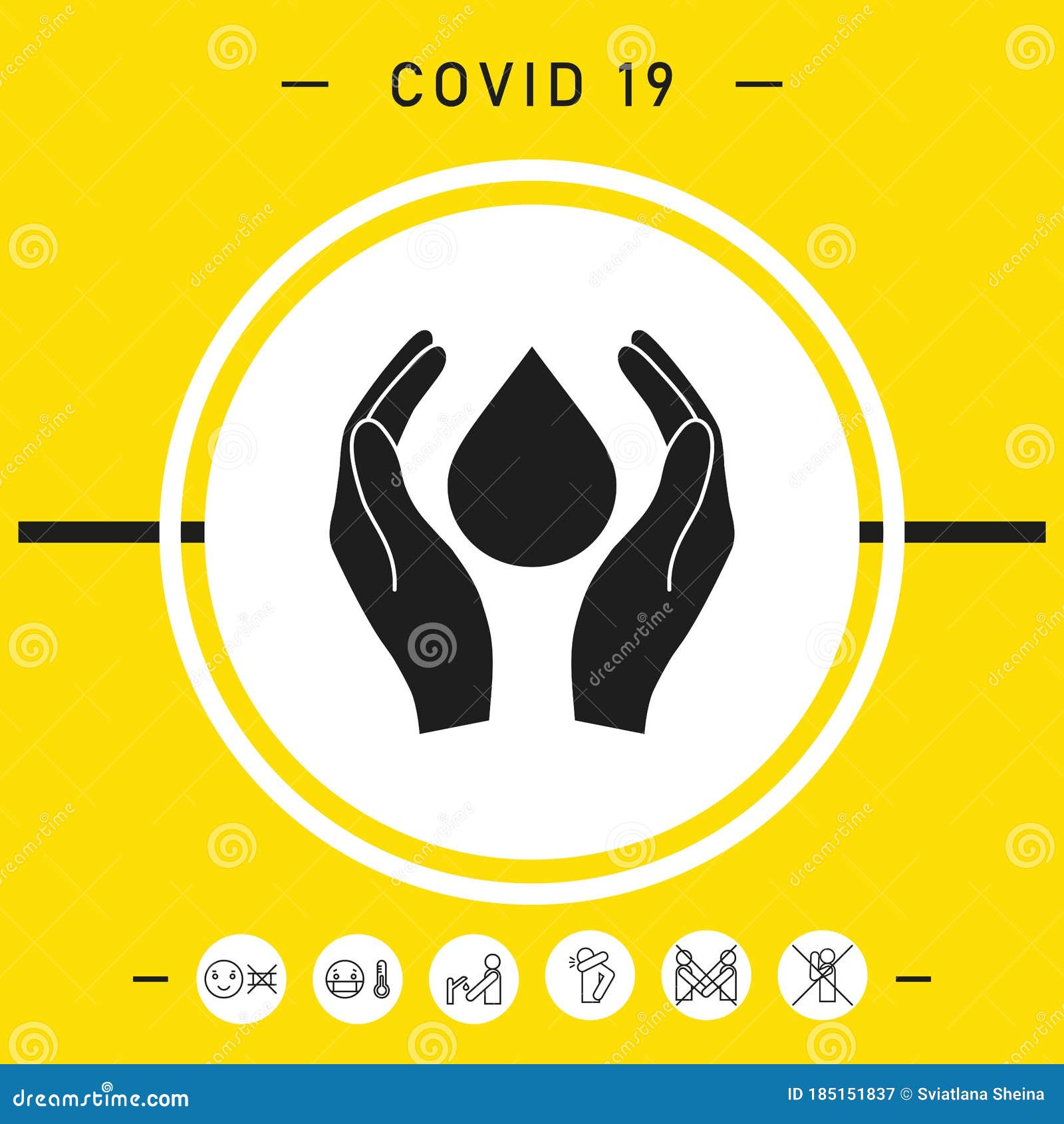 Hands Holding Drop - Protection Symbol. Graphic Elements for Your ...