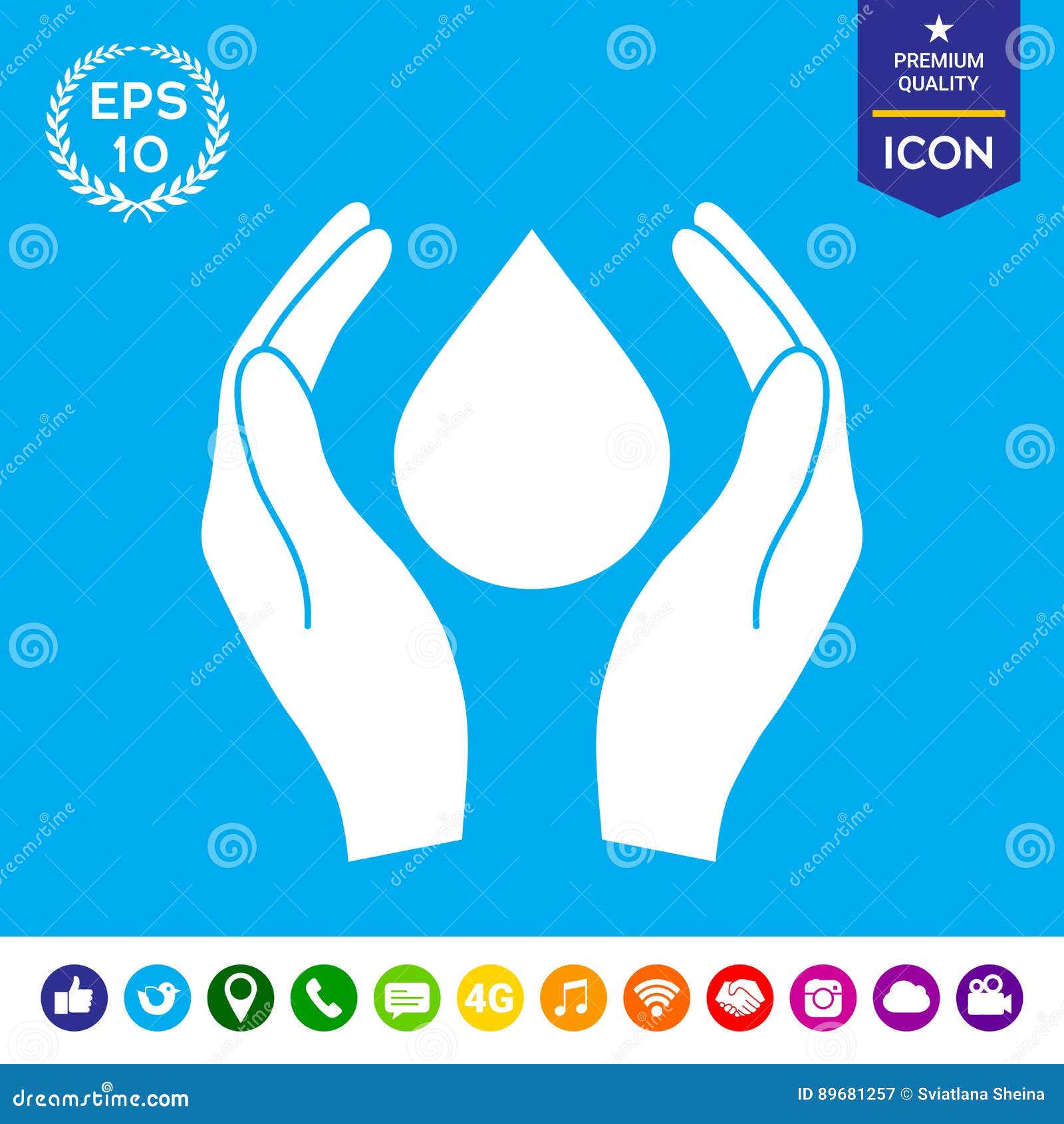 Hands Holding Drop - Protection Symbol Stock Illustration ...