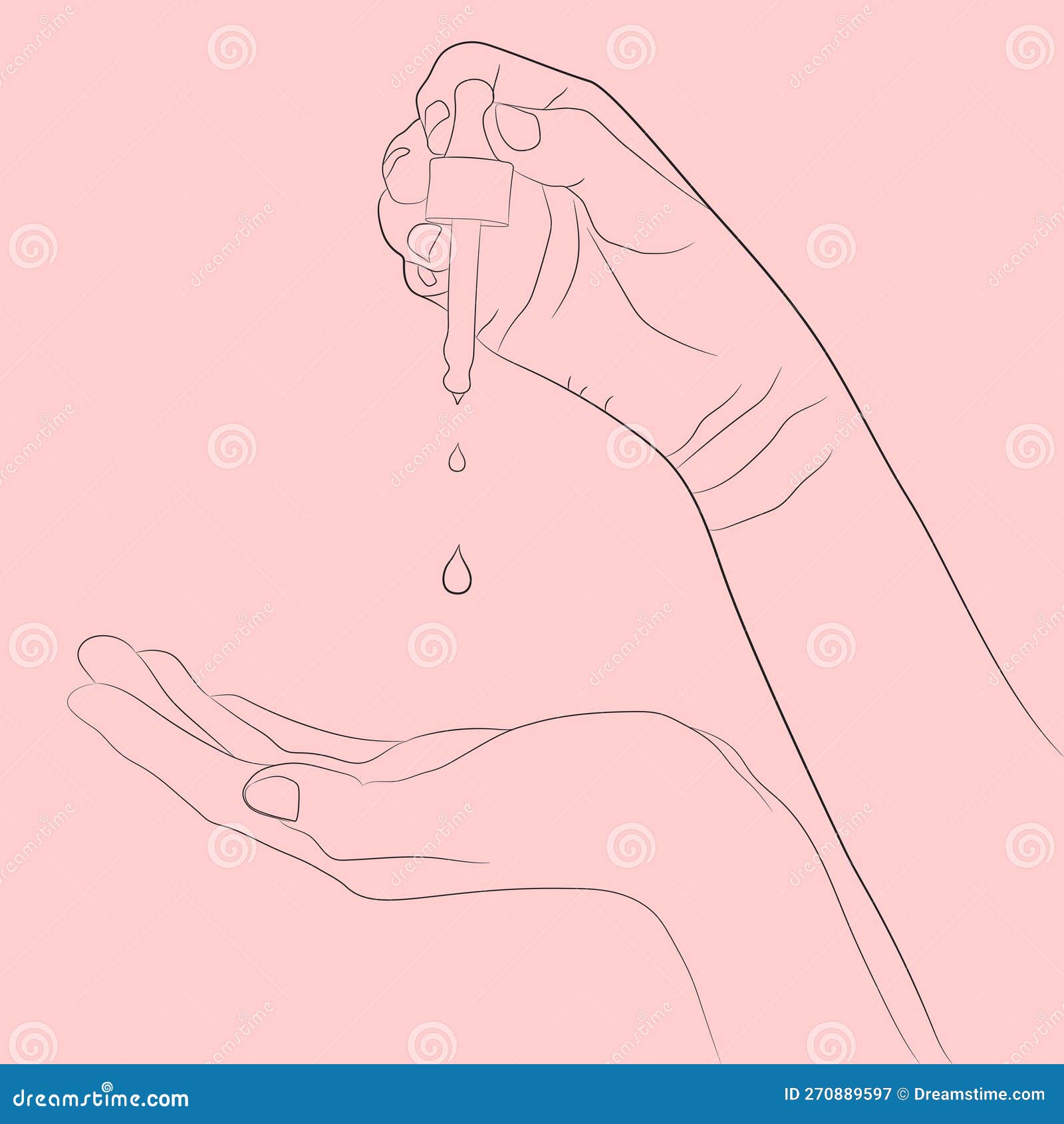 Hands Holding Dropper Woman Girl Using Dropper Stock Vector ...
