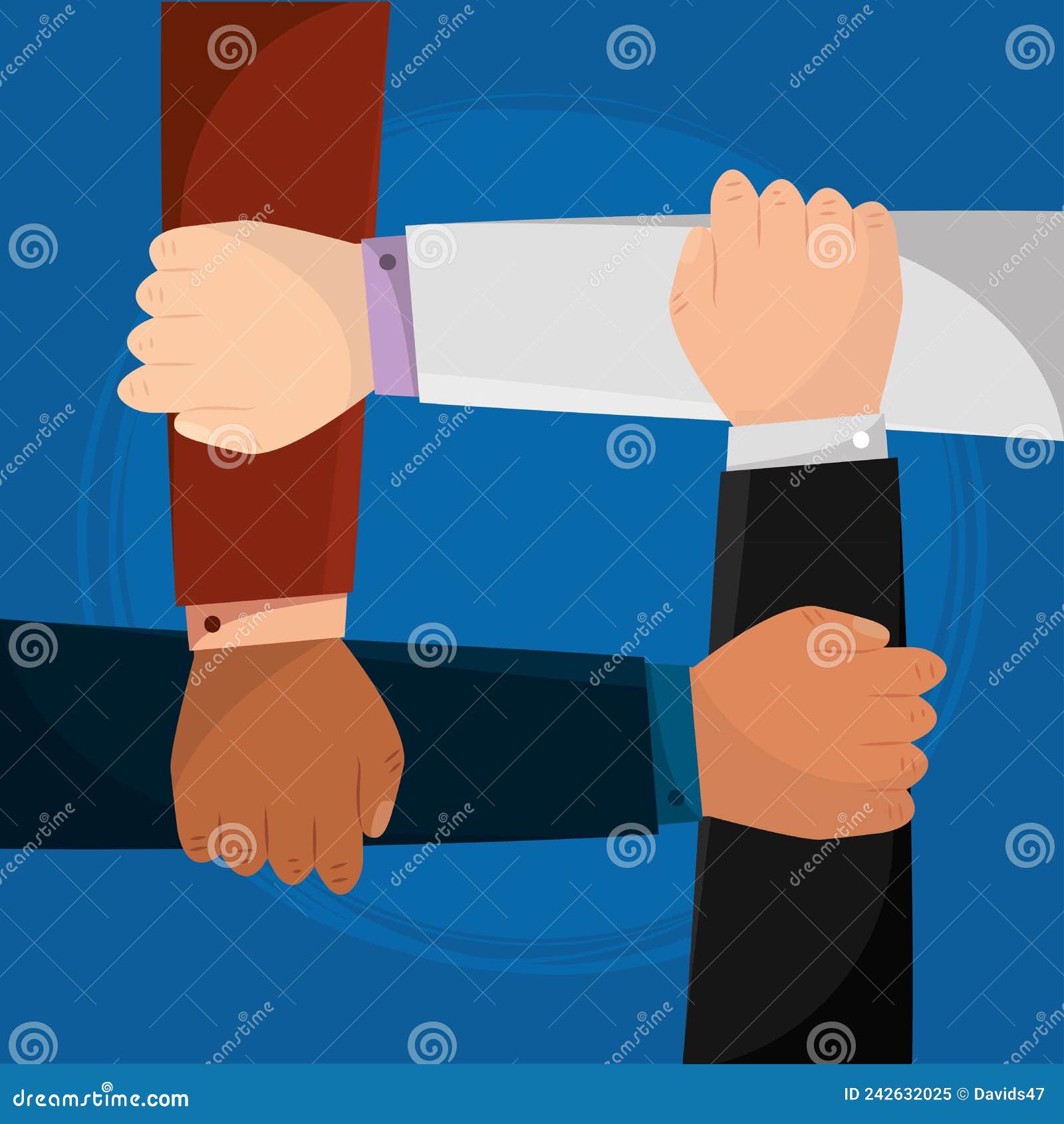 Hands Holding Each Other Teamwork Concept Vector Stock Vector ...