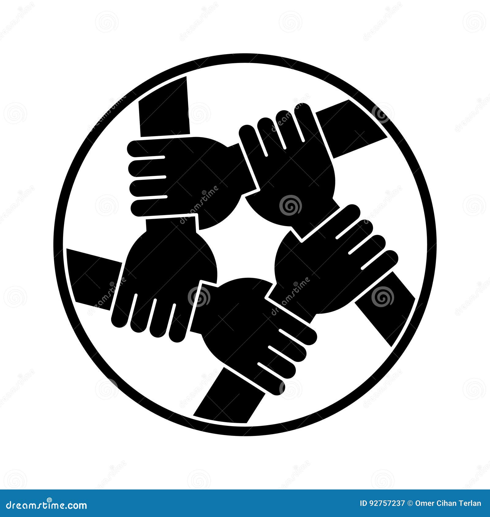 Hands Holding Eachother for Solidarity Silhouette Stock Vector ...