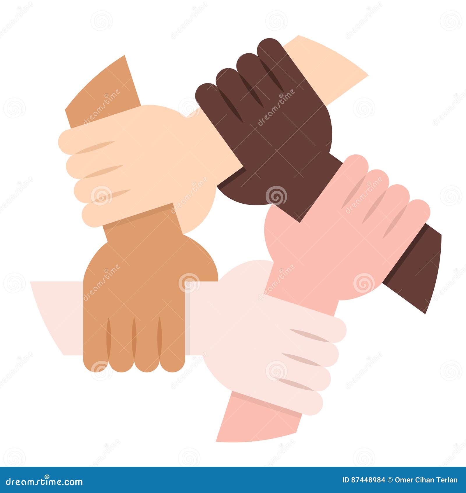 Hands Holding Eachother for Solidarity Stock Vector - Illustration of ...