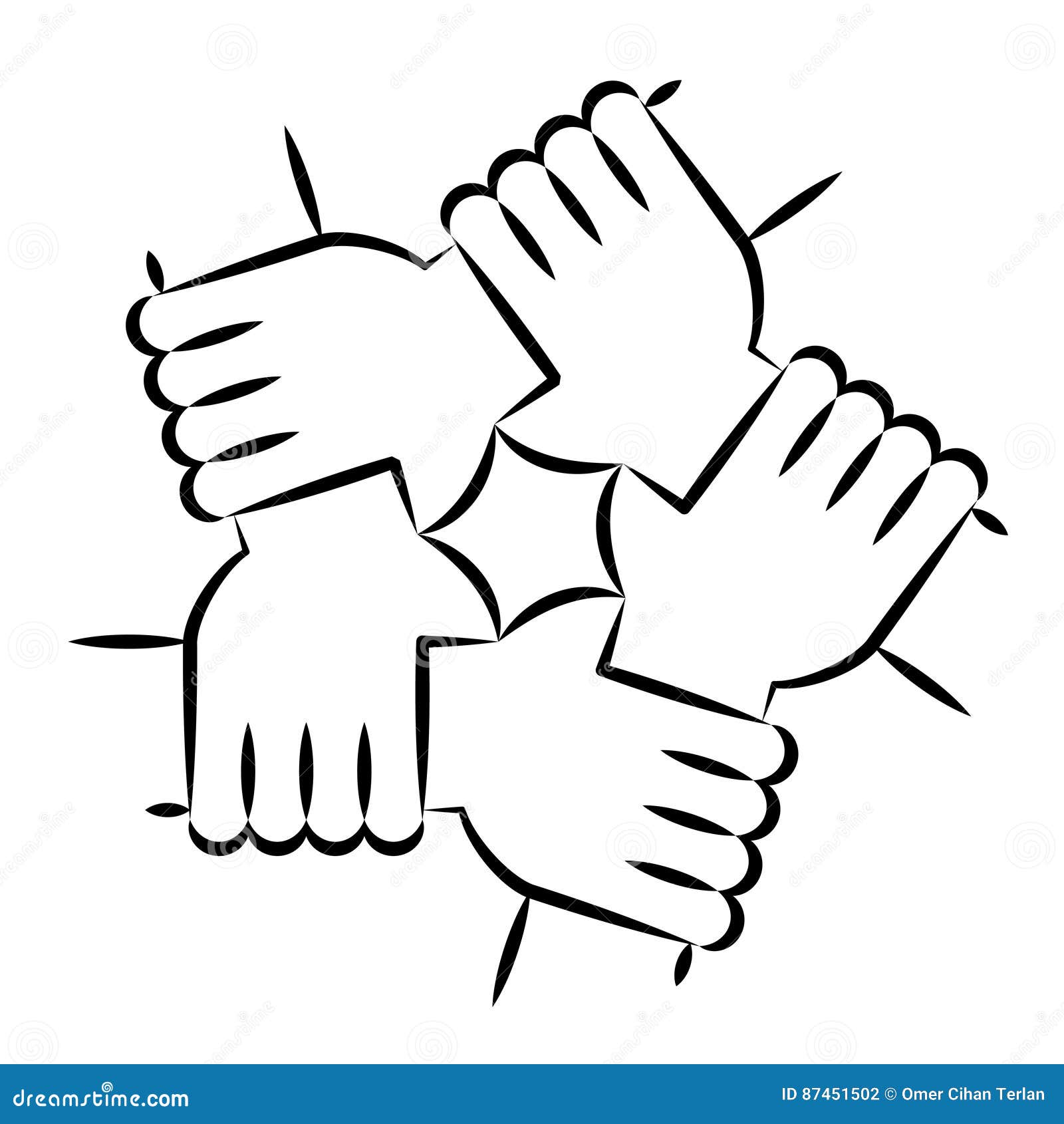 Hands Holding Eachother stock vector. Illustration of five - 87451502