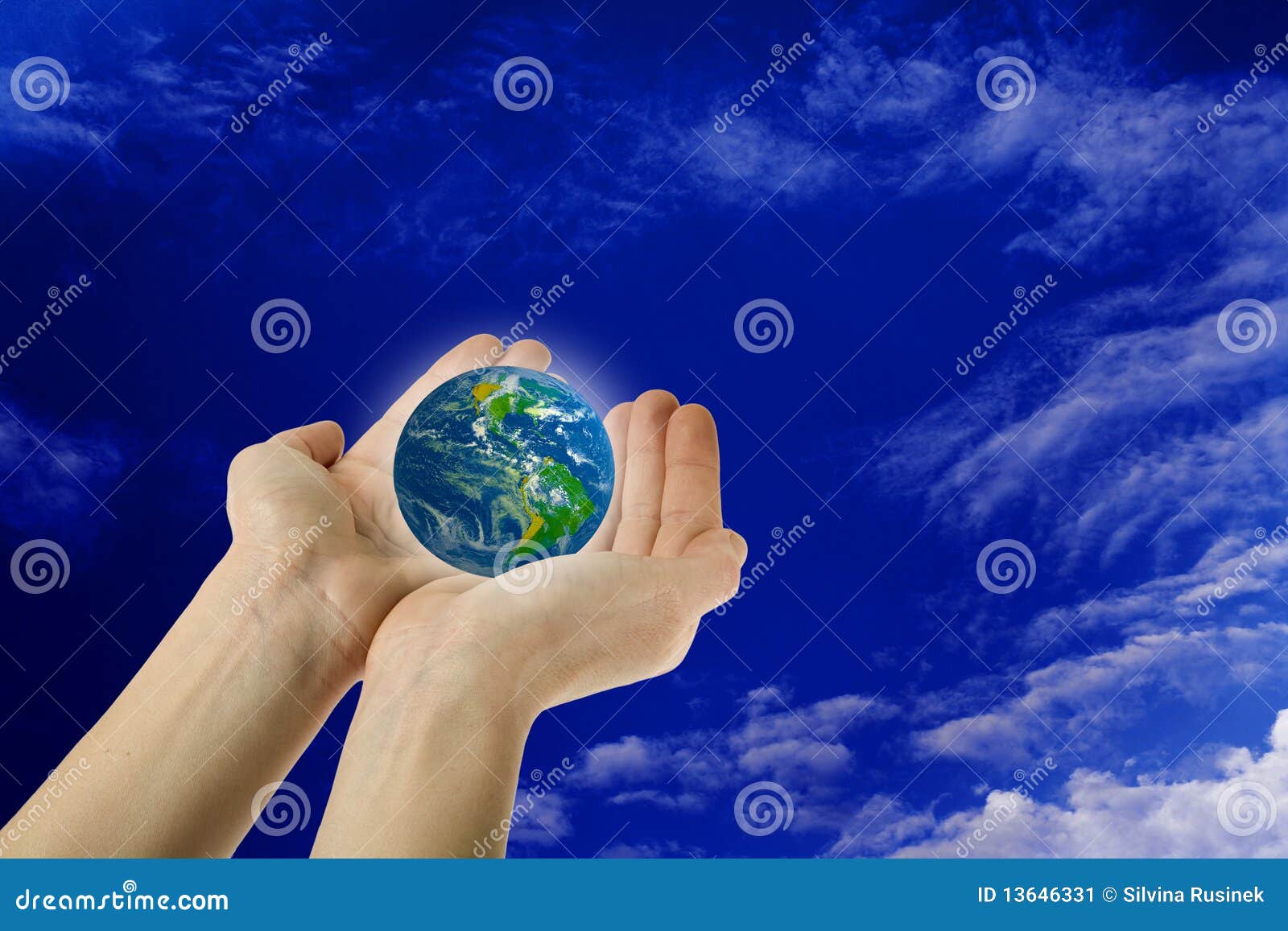 Hands holding the Earth stock image. Image of planet - 13646331