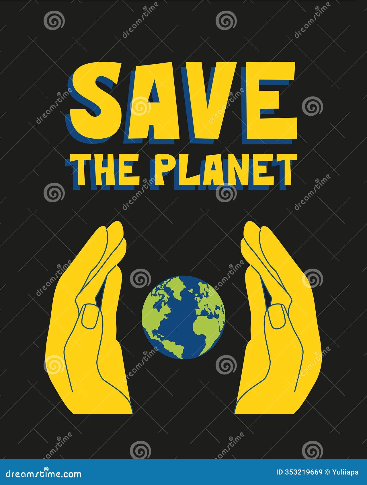 Hands Holding Earth Globe Abstract Poster, Banner with Lettering Phrase ...