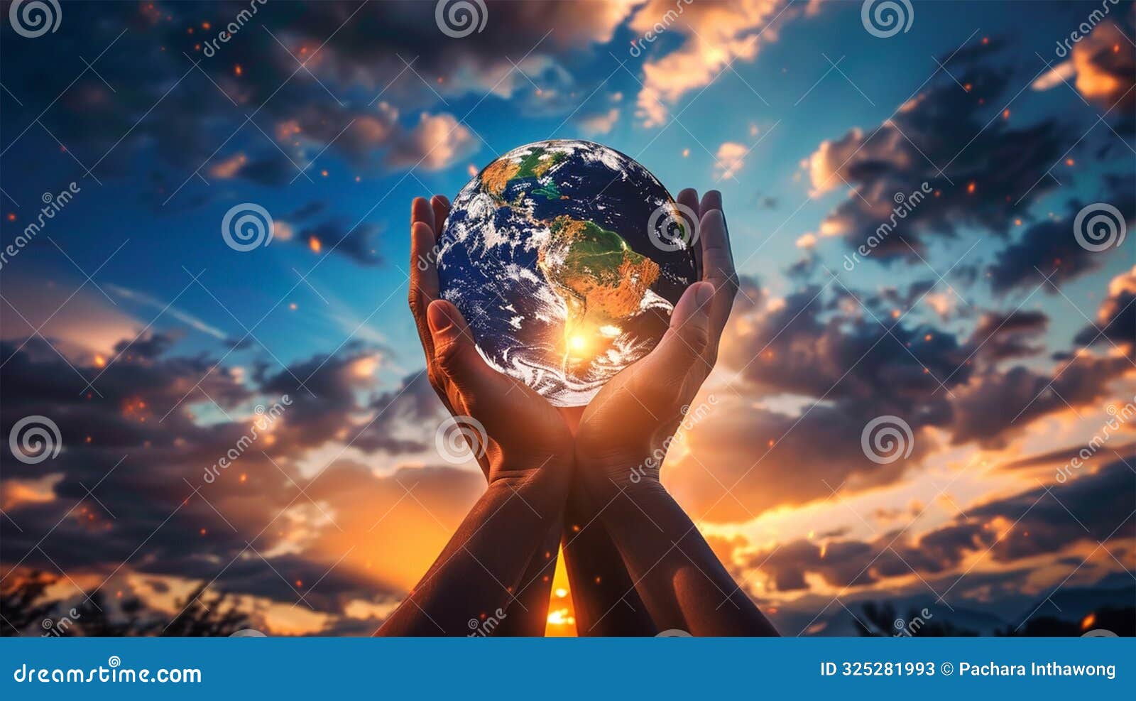 Hands Holding the Earth stock illustration. Illustration of ...