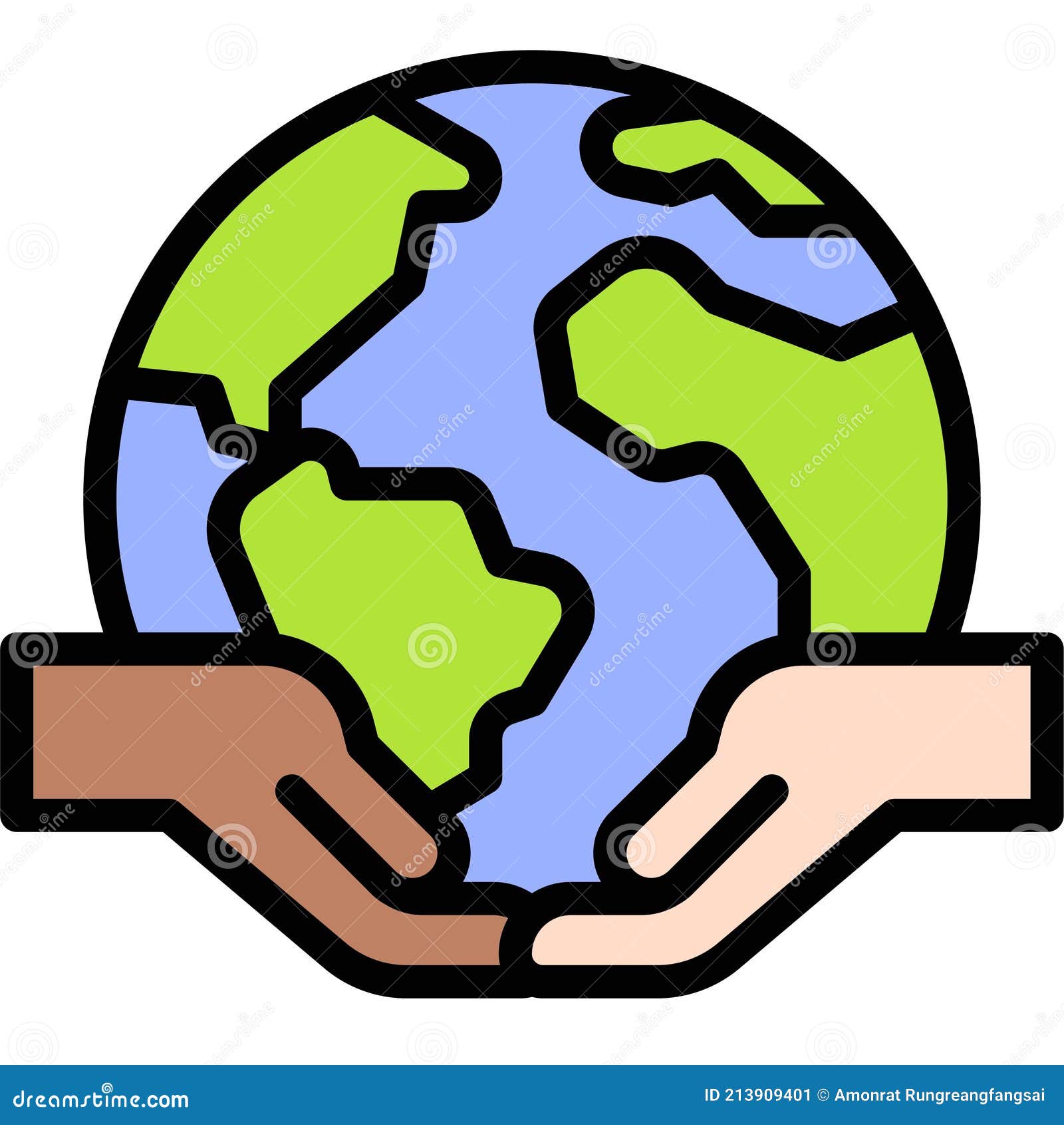 Hands Holding Earth Icon, Earth Day Related Vector Stock Vector ...