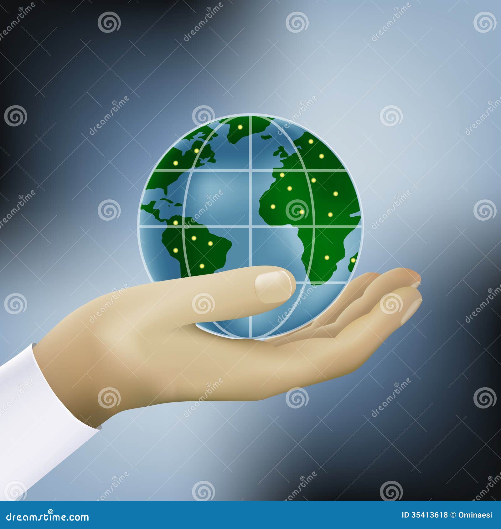 Hands holding earth vector stock vector. Illustration of palm - 35413618