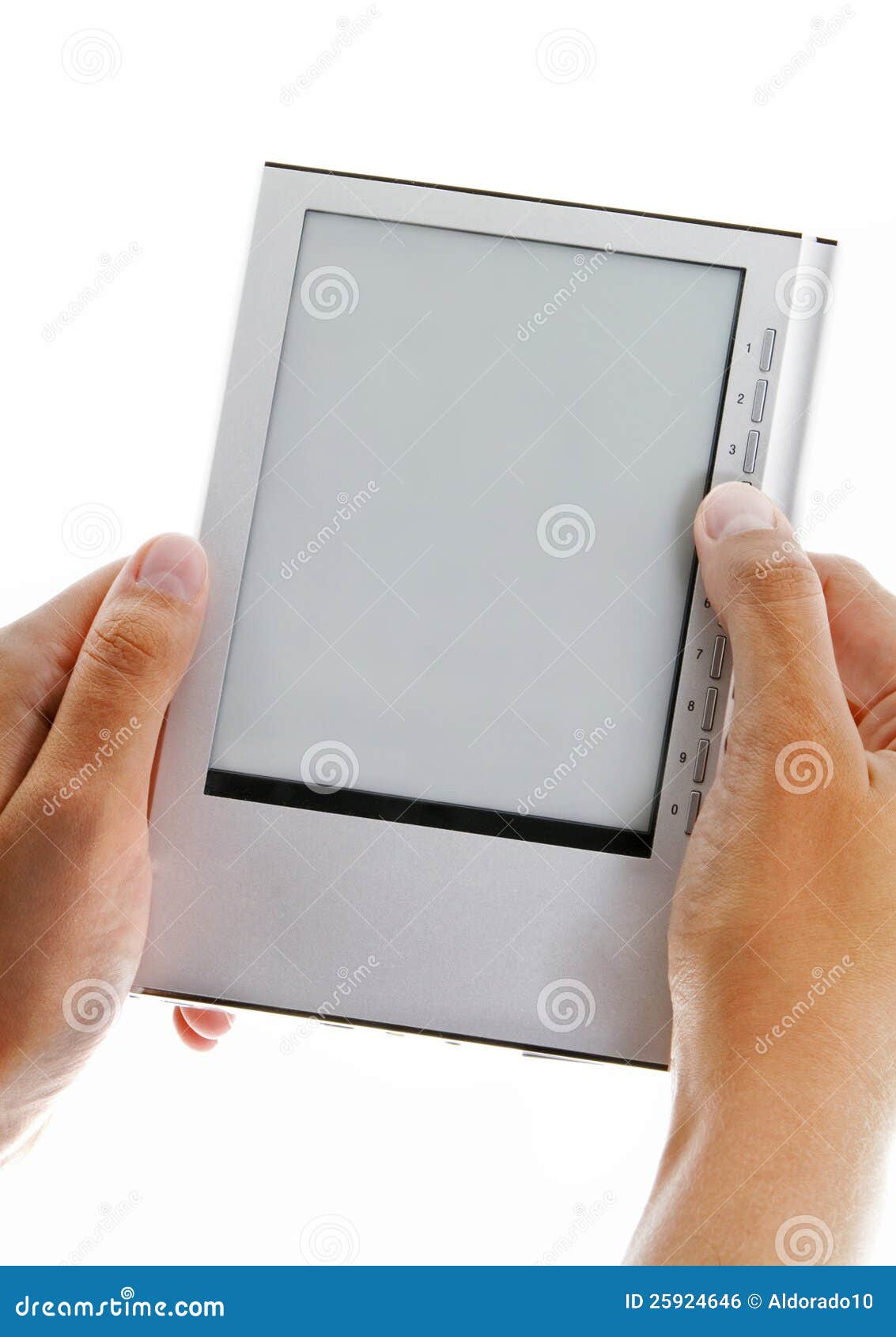 Hands Holding an Ebook Reader Stock Photo - Image of close, monitor ...