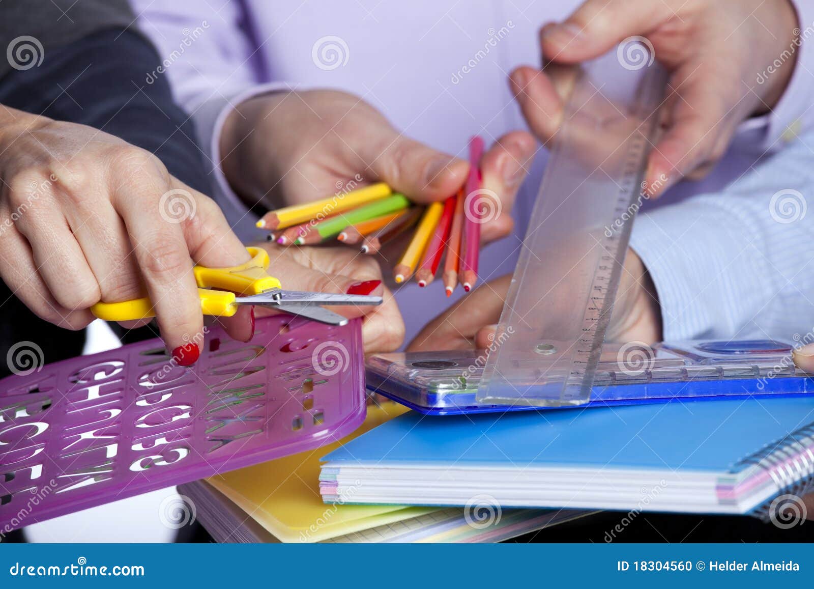Hands Holding Education Objects Stock Photo - Image of expertise ...