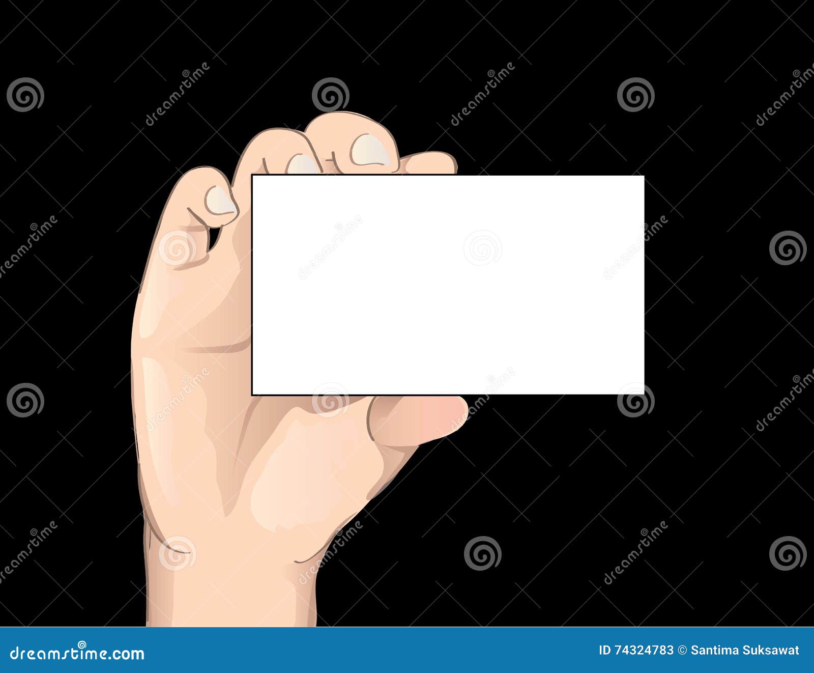 Hands Holding the Empty Card Stock Vector - Illustration of drawing ...