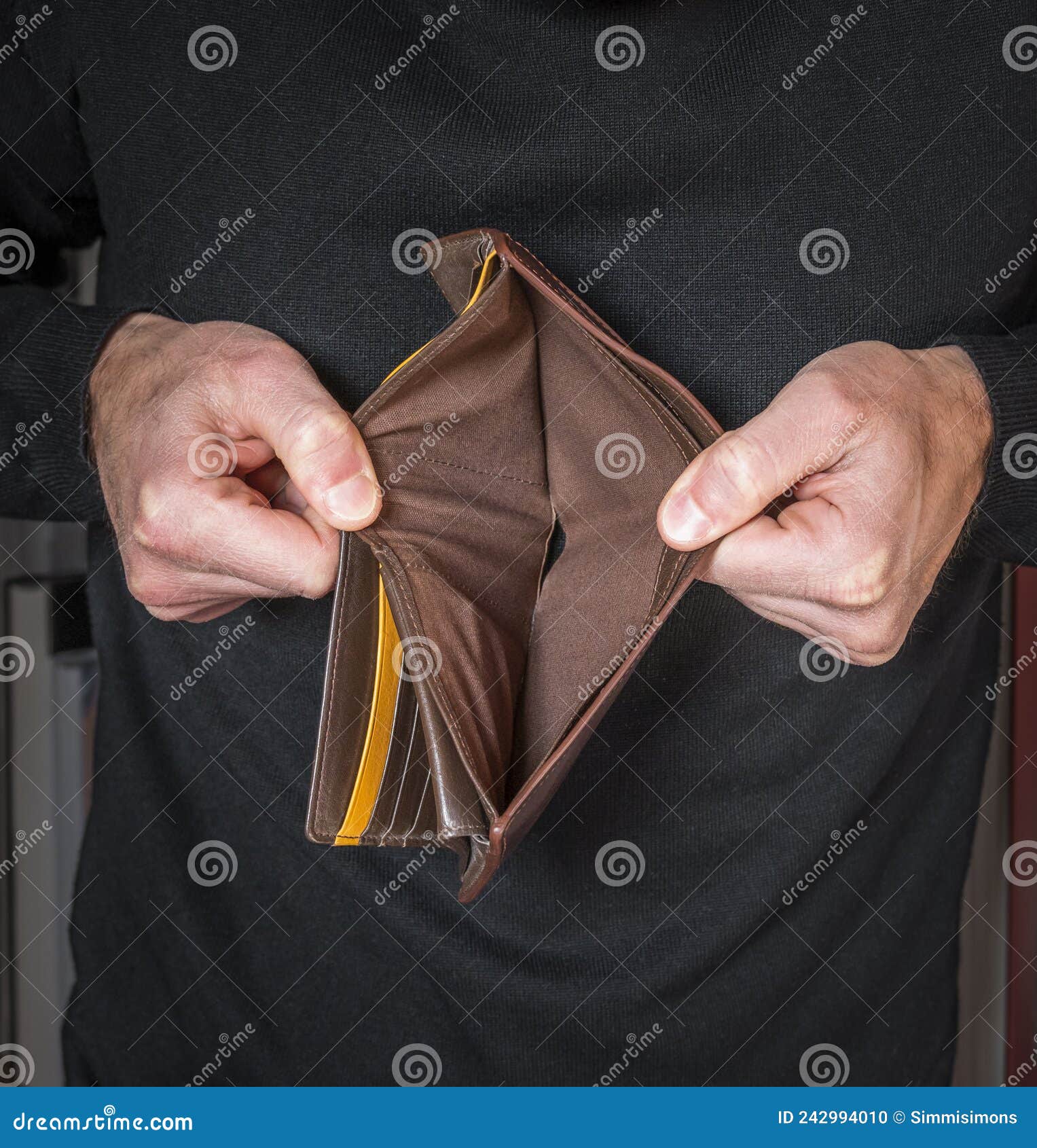 Hands Holding an Empty Wallet Stock Photo - Image of economy, money ...