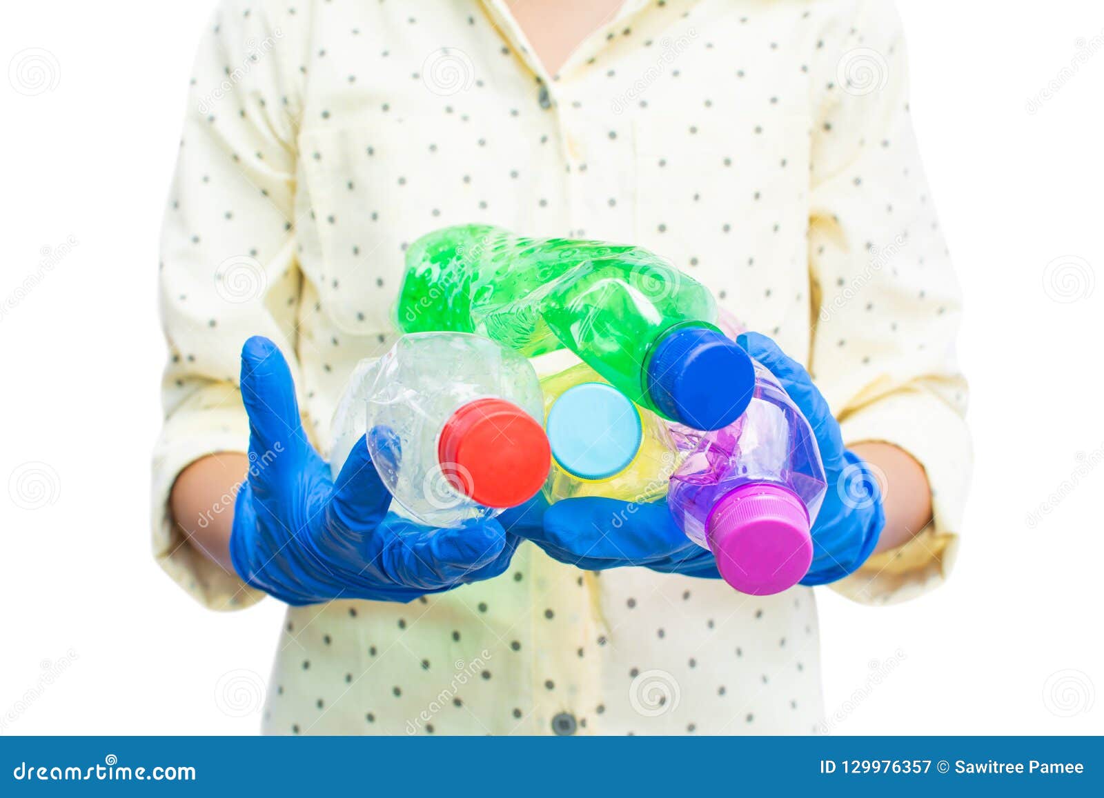 Hands Holding Empty Plastic Bottle Garbage Stock Image - Image of ...