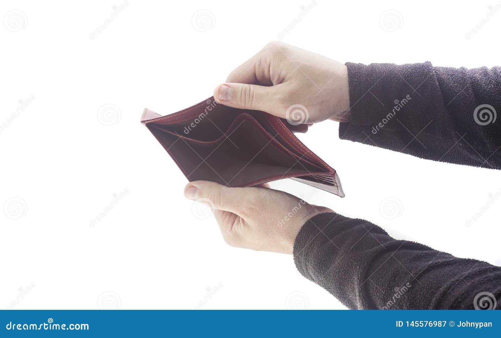 Hands holding empty wallet stock image. Image of businessman - 145576987