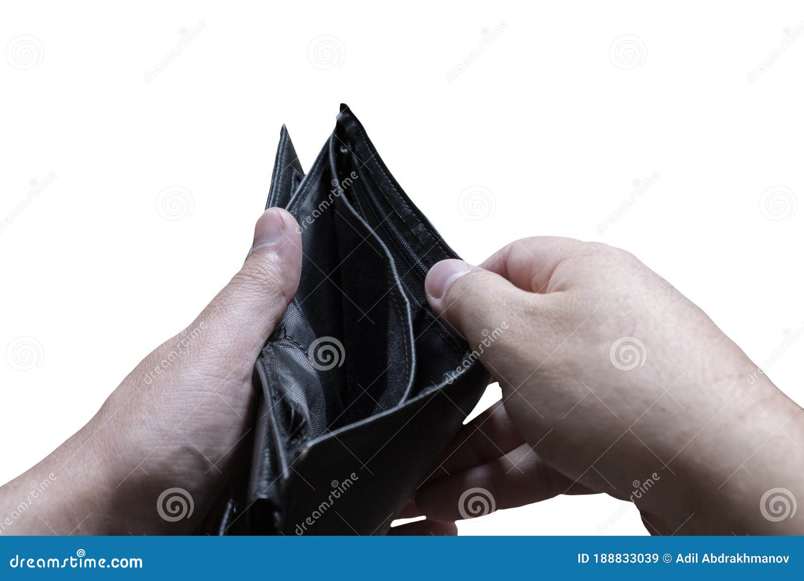 Hands Holding Empty Wallet with No Money. Poverty Concept Stock Image ...