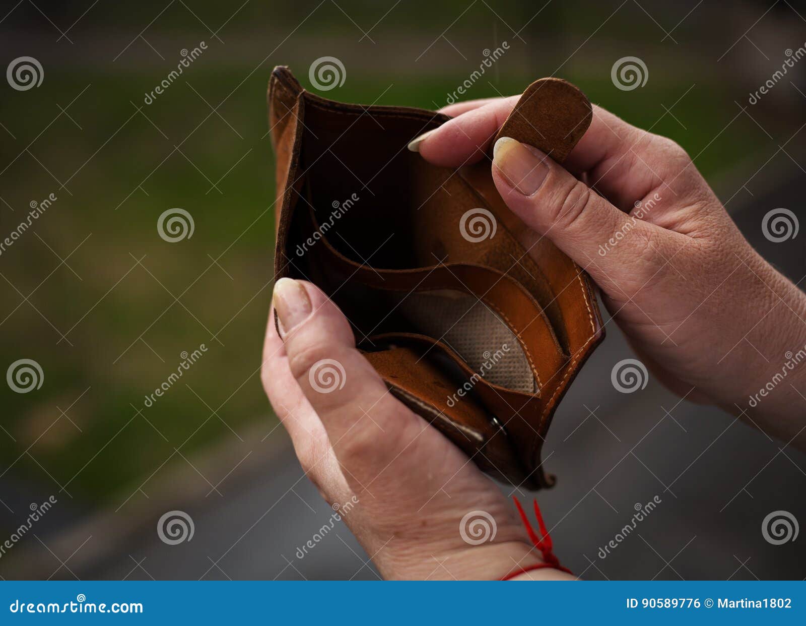 Hands Holding Empty Wallet Purse Stock Photo - Image of closeup ...