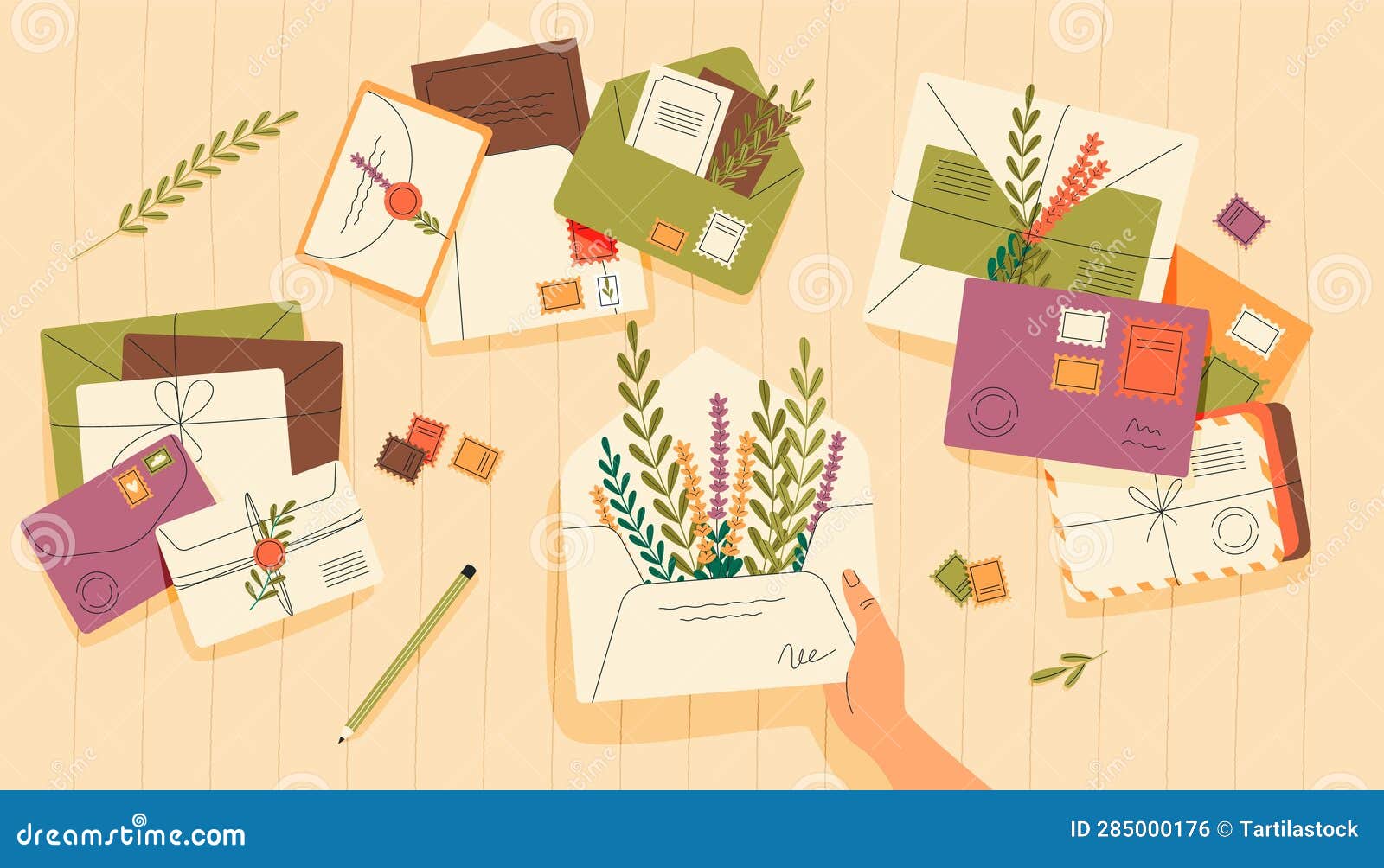 Hands Holding Envelope. Hands Holding Letter with Open Envelope and ...