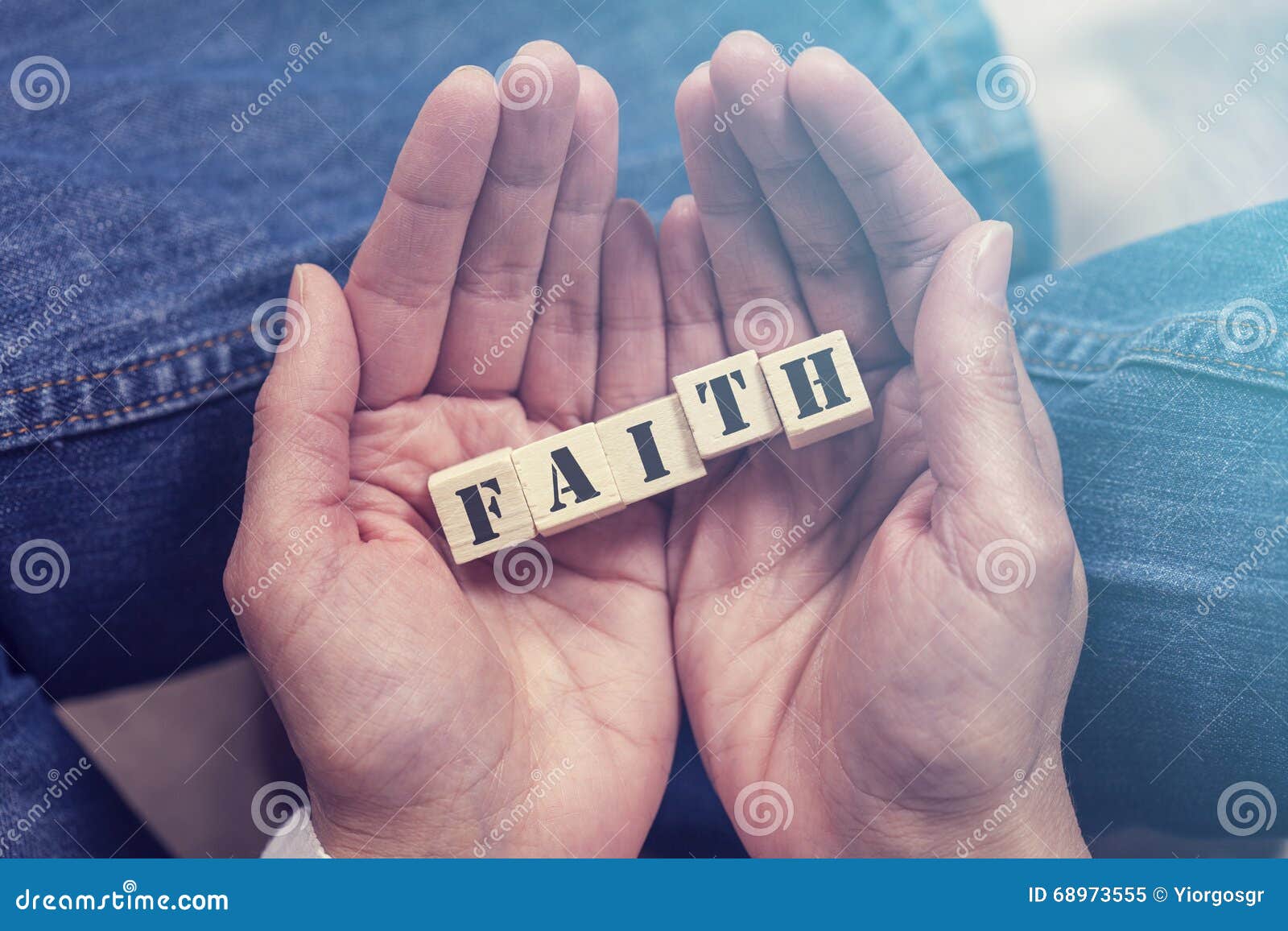 Hands Holding Faith Message Stock Image - Image of concept ...
