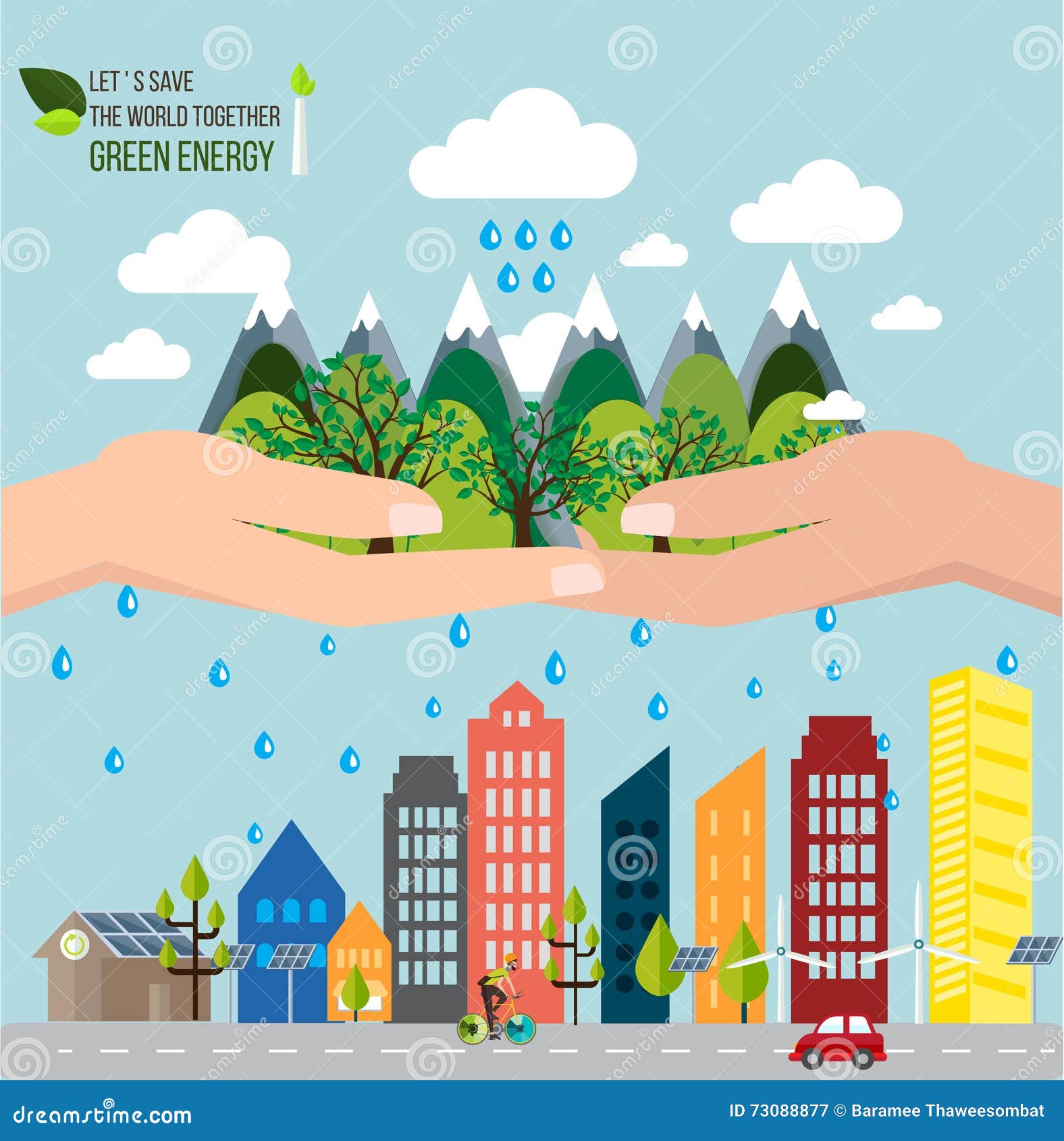 Hands Holding Forest Want To Save the World Concept. Stock Vector ...