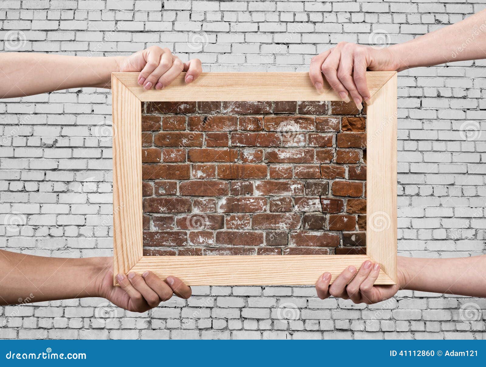 Hands holding frames stock photo. Image of close, brick - 41112860