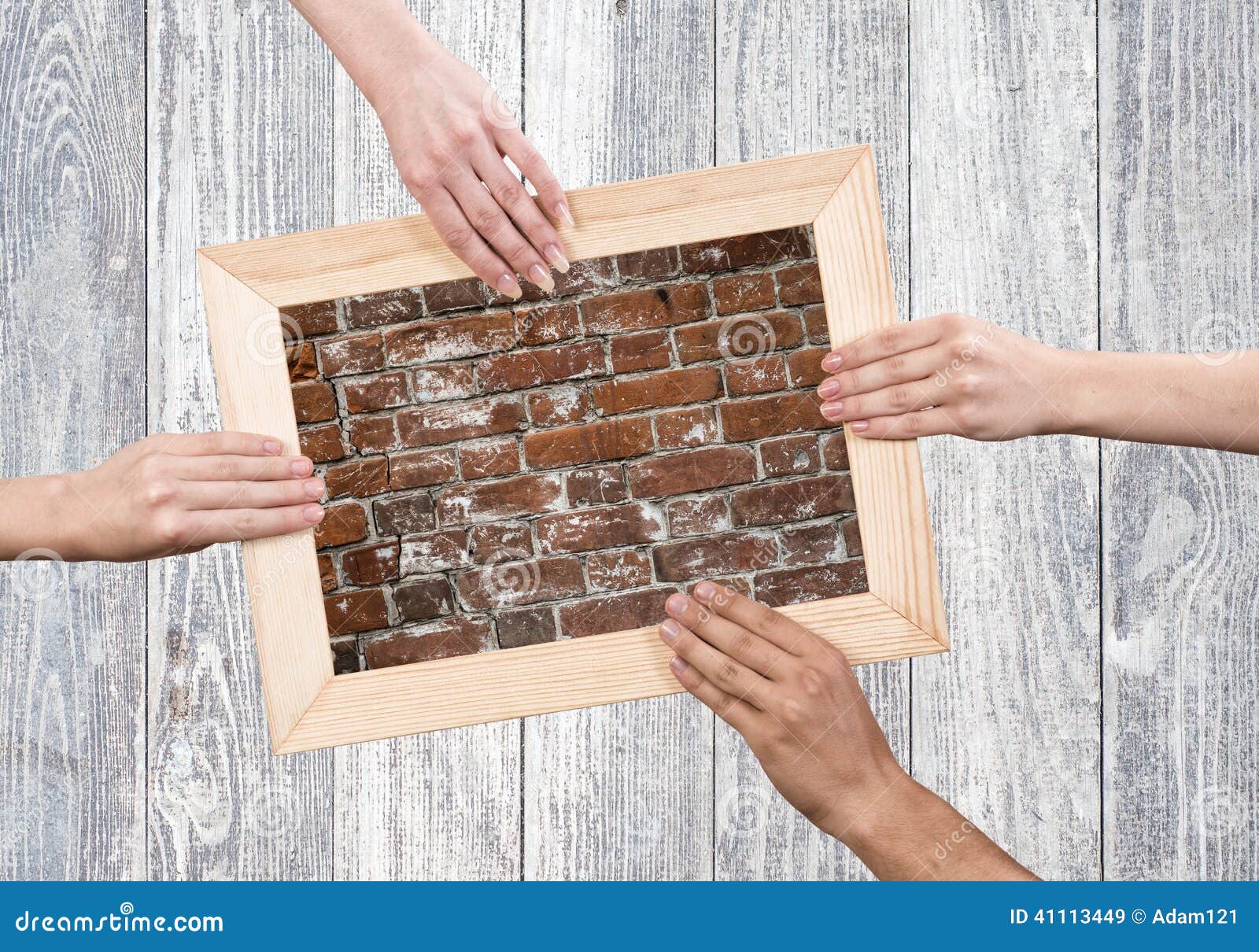 Hands holding frames stock image. Image of brick, space - 41113449