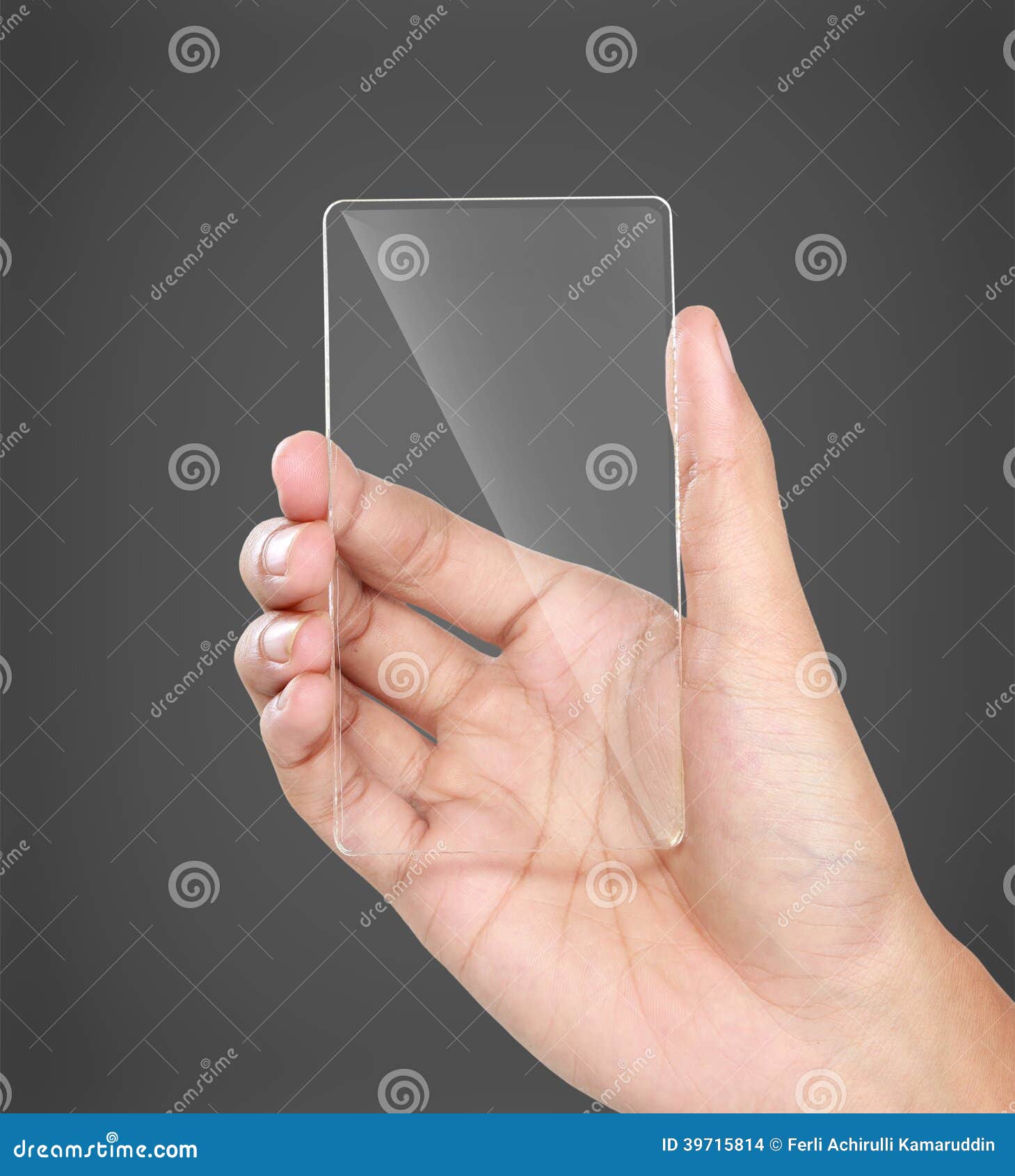 Hands Holding Futuristic Transparent Mobile Phone Stock Photo - Image ...