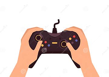 Hands Holding Game Controller or Gamepad, Flat Vector Illustration ...
